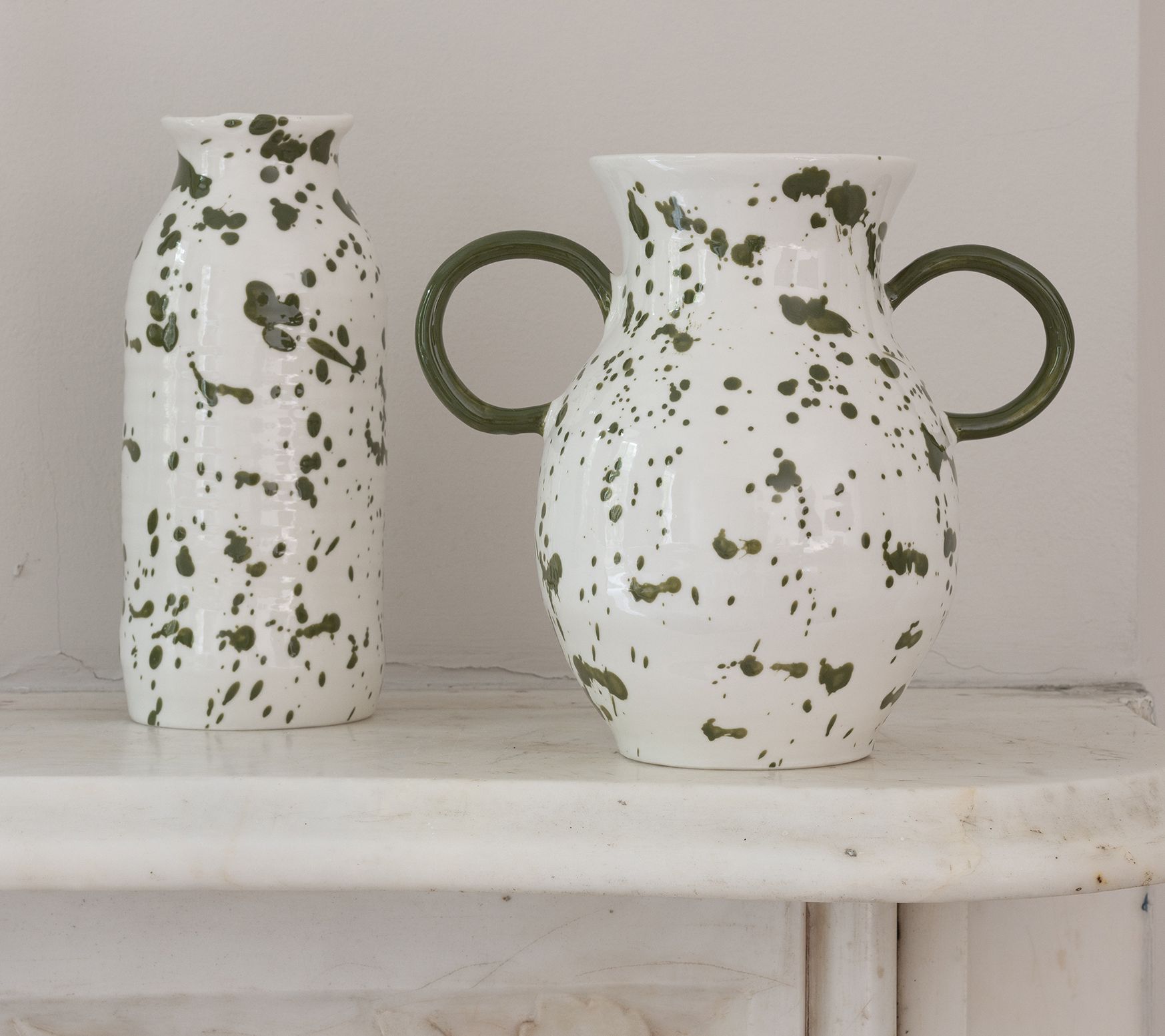 "As Is" Bright Bazaar by Will Taylor Set of 2 Paint Splatter Ceramic ...