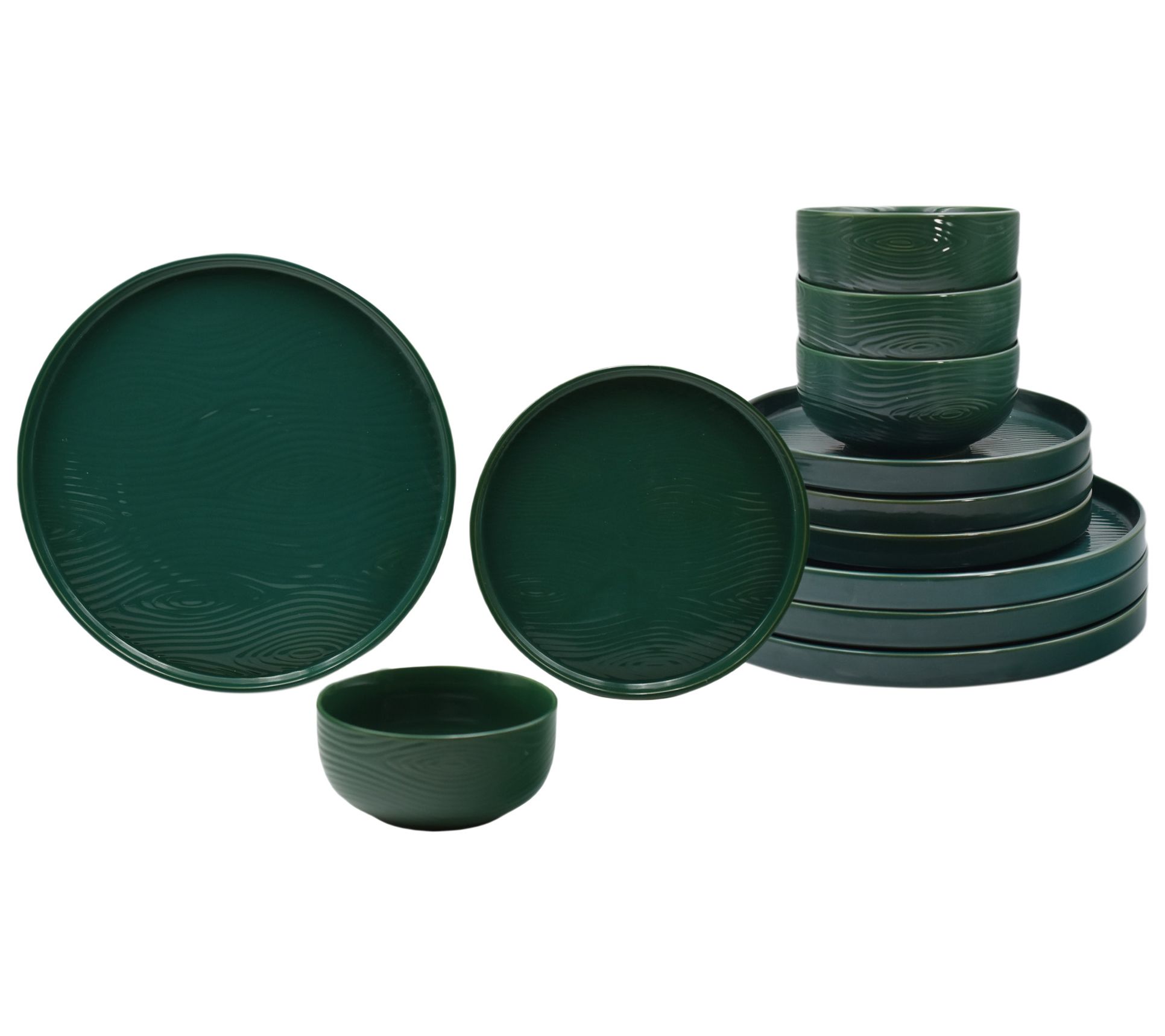 "As Is" Temp- tations Special Ed. Woodland 12-pc Stacking Dinnerware ...