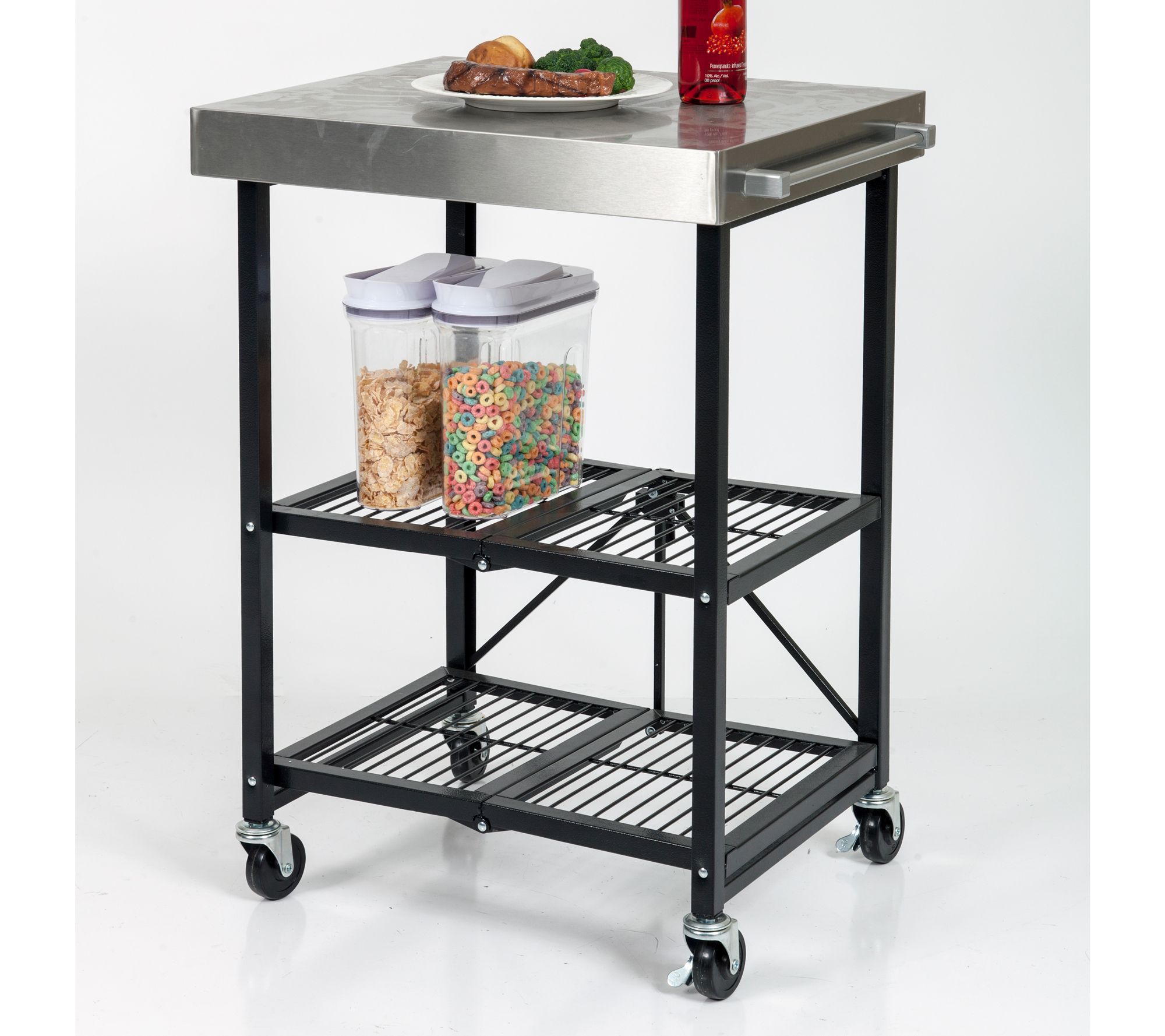 Origami Kitchen Cart with Stainless Steel Top - QVC.com