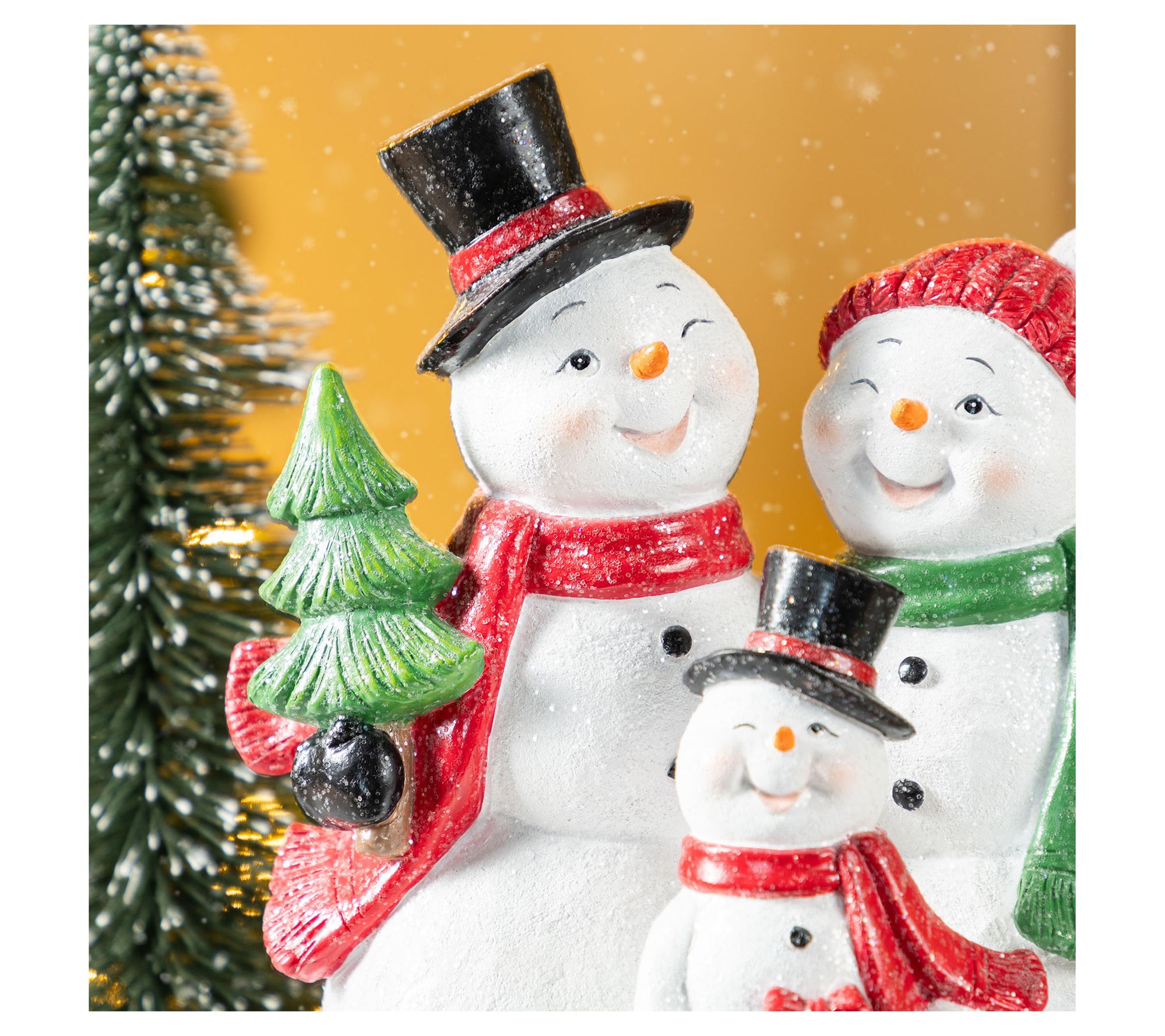Glitzhome 10"H Christmas Resin Snowman Family Table Decor - QVC.com