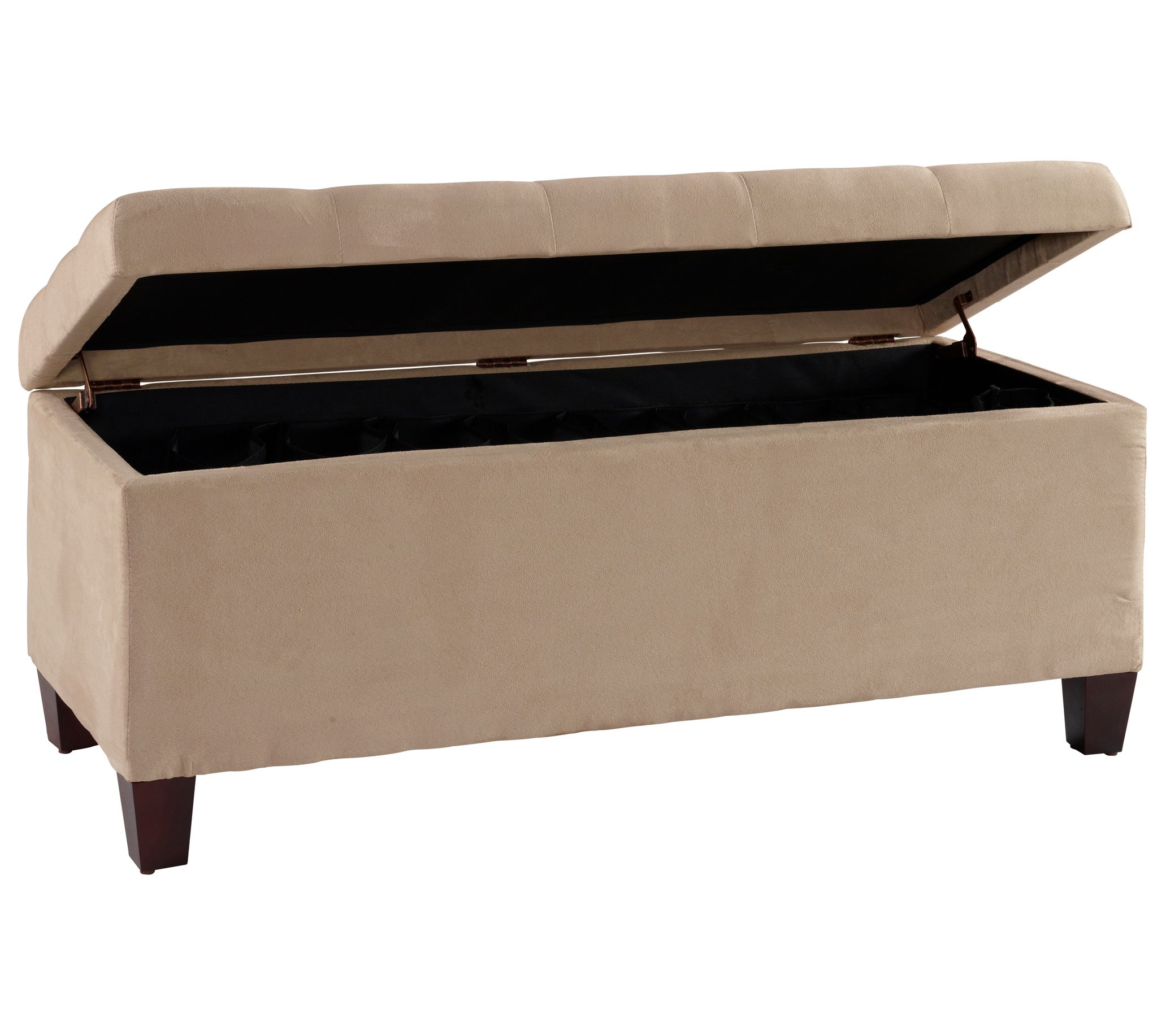 Linon Home Hana Shoe Storage Tufted Ottoman - QVC.com