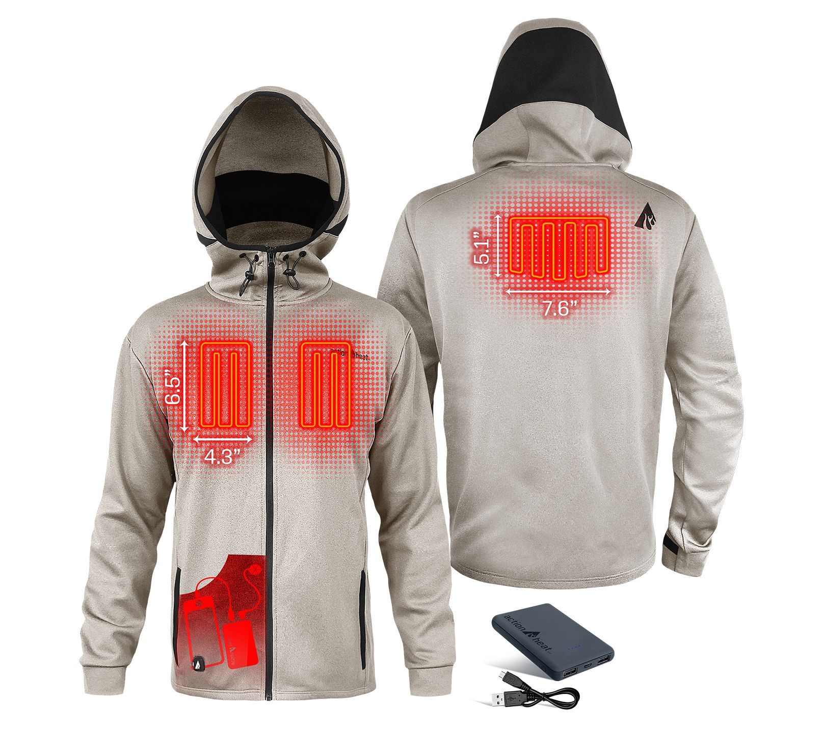 ActionHeat 5V Men's Battery Heated Slim Fit Hooie - QVC.com