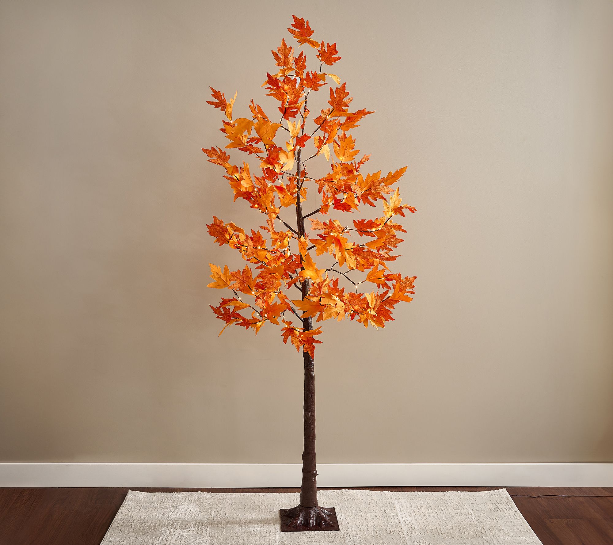 "As Is" Indoor/ Outdoor 6' Illuminated Maple Leaf Tree by Valerie - QVC.com