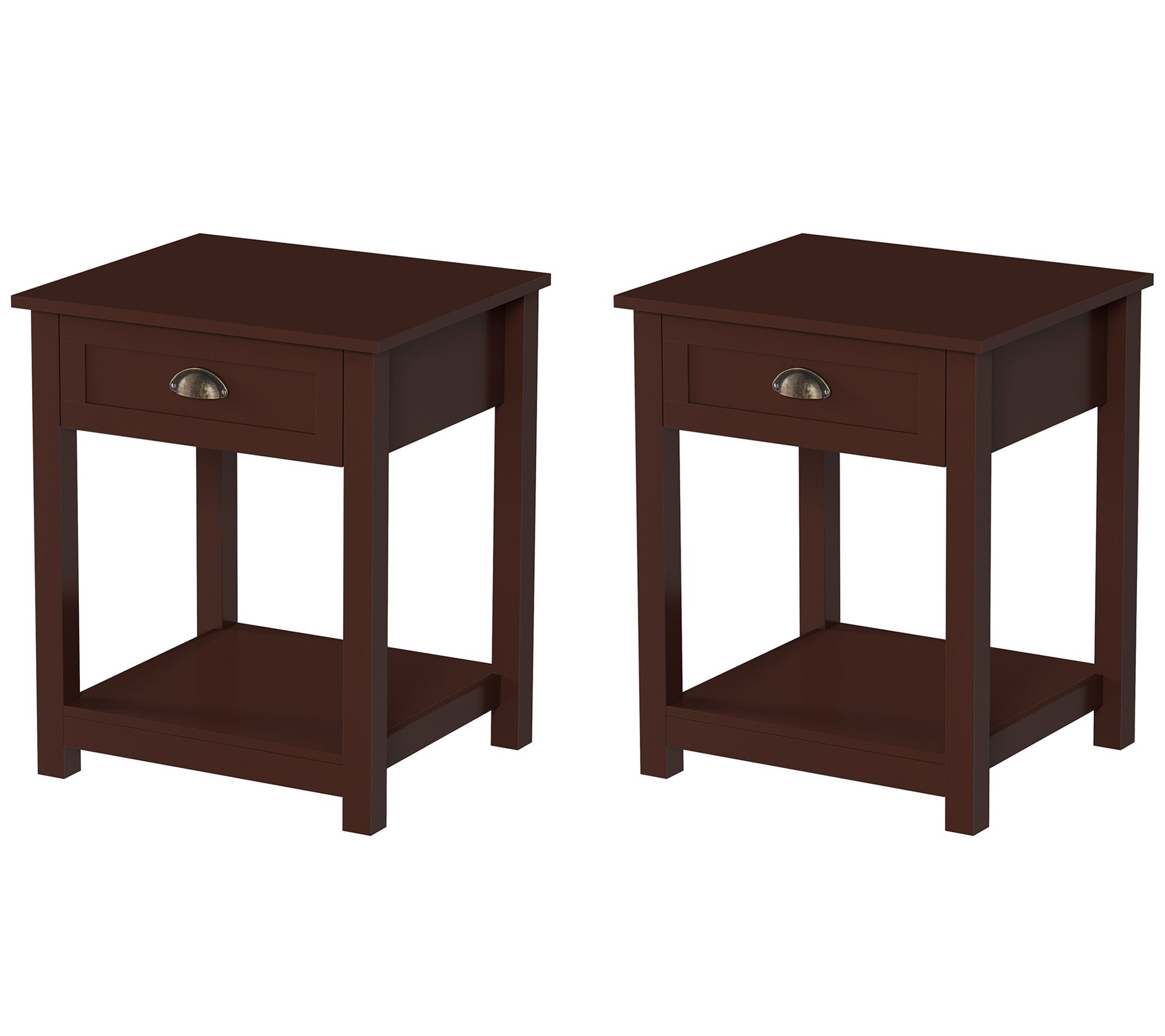 Lavish Home 2 End Tables with Drawer Sofa or Bedside Tables - QVC.com