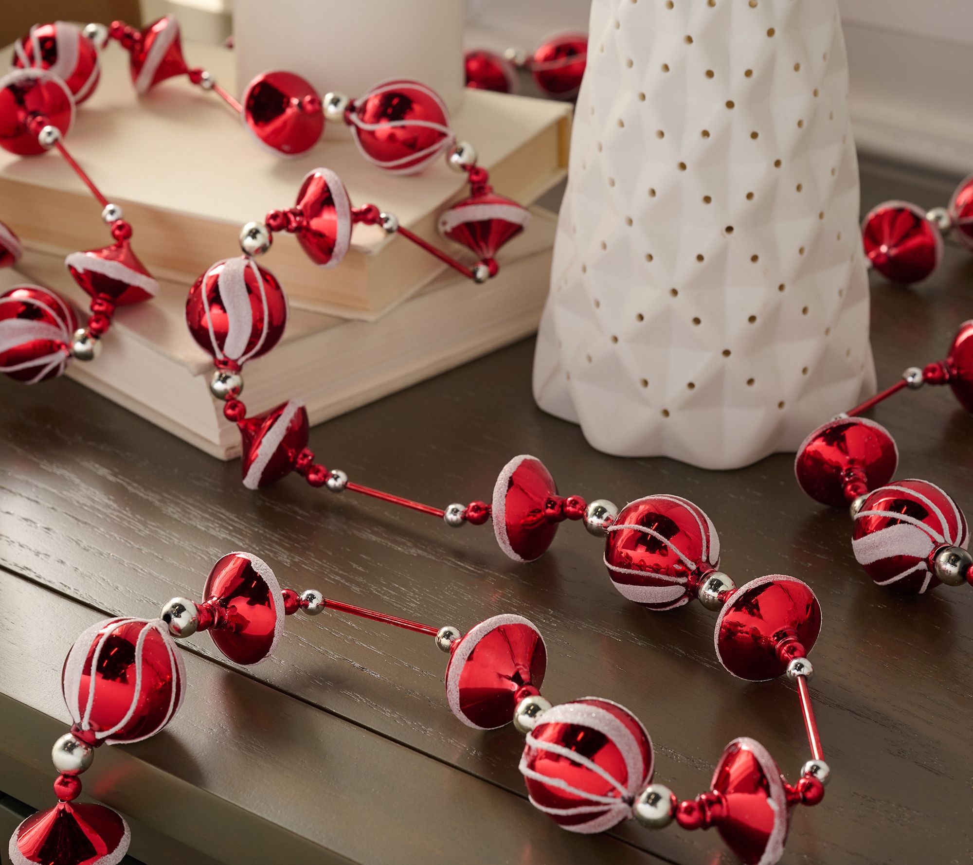 Set of (2) 6' Glass Peppermint Garlands by Valerie - QVC.com