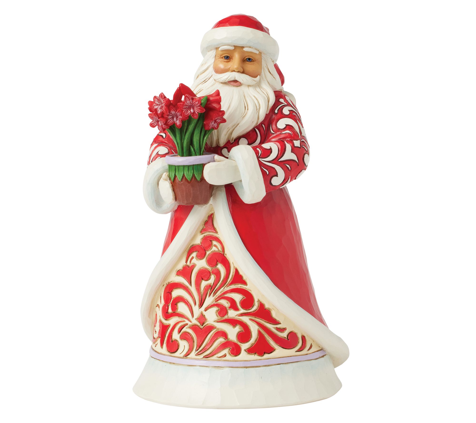 Jim Shore Heartwood Creek Santa with Blooming A maryllis 8.35i - QVC.com