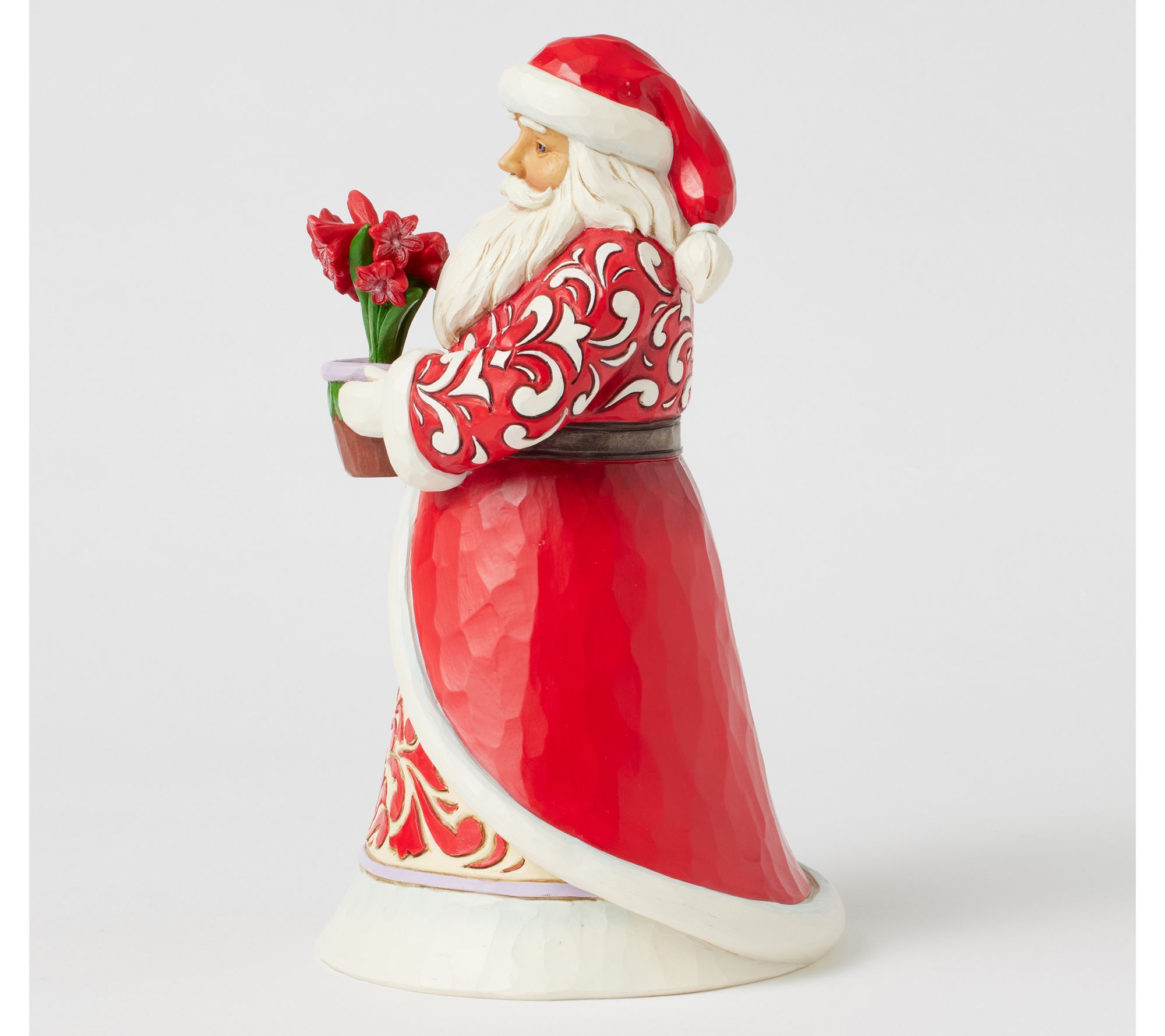 Jim Shore Heartwood Creek Santa with Blooming A maryllis 8.35i - QVC.com