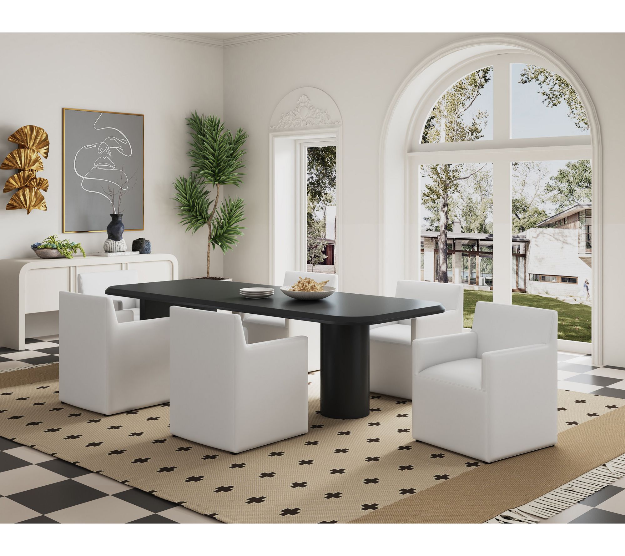 Manhattan Comfort Anna Square Dining Armchair - QVC.com