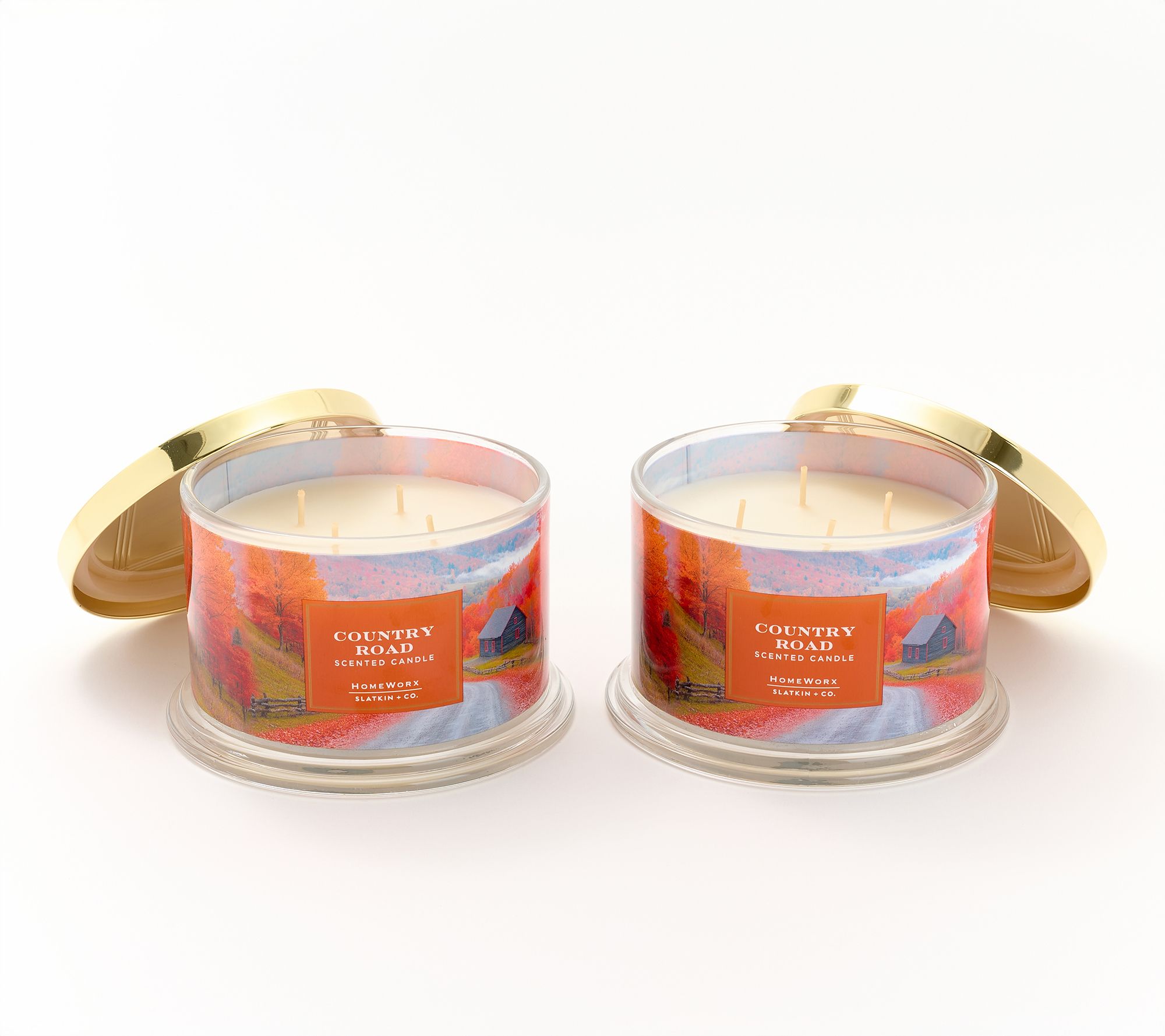 "As Is" HomeWorx by Slatkin + Co. S/2 18oz Woodland Candle - QVC.com