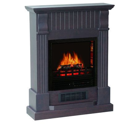 Riverstone Electric Fireplace with Mantel - Dark Chocolate - QVC.com