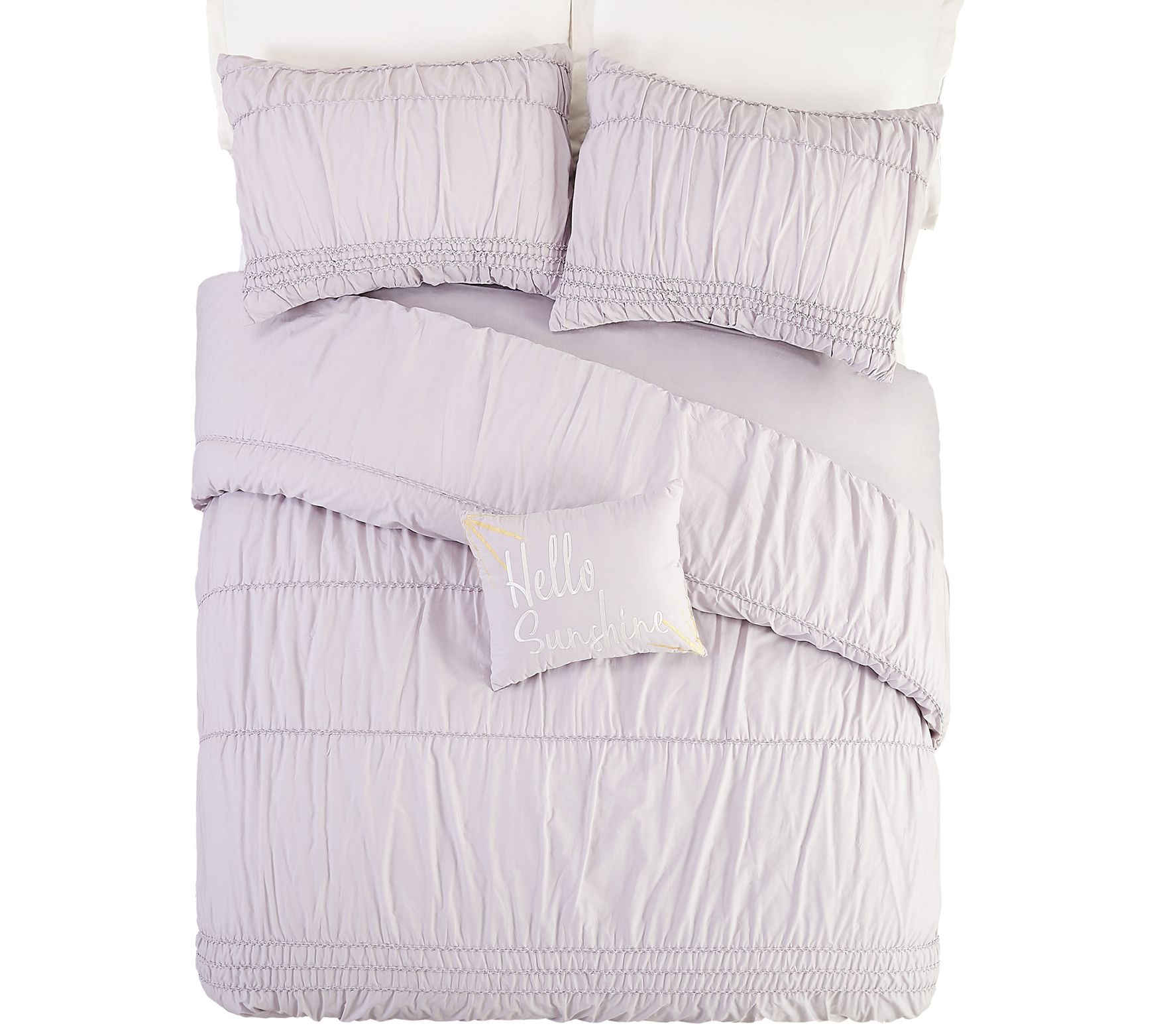 Jessica Simpson Ruched Stripe Twin/TXL Comforter Set - QVC.com