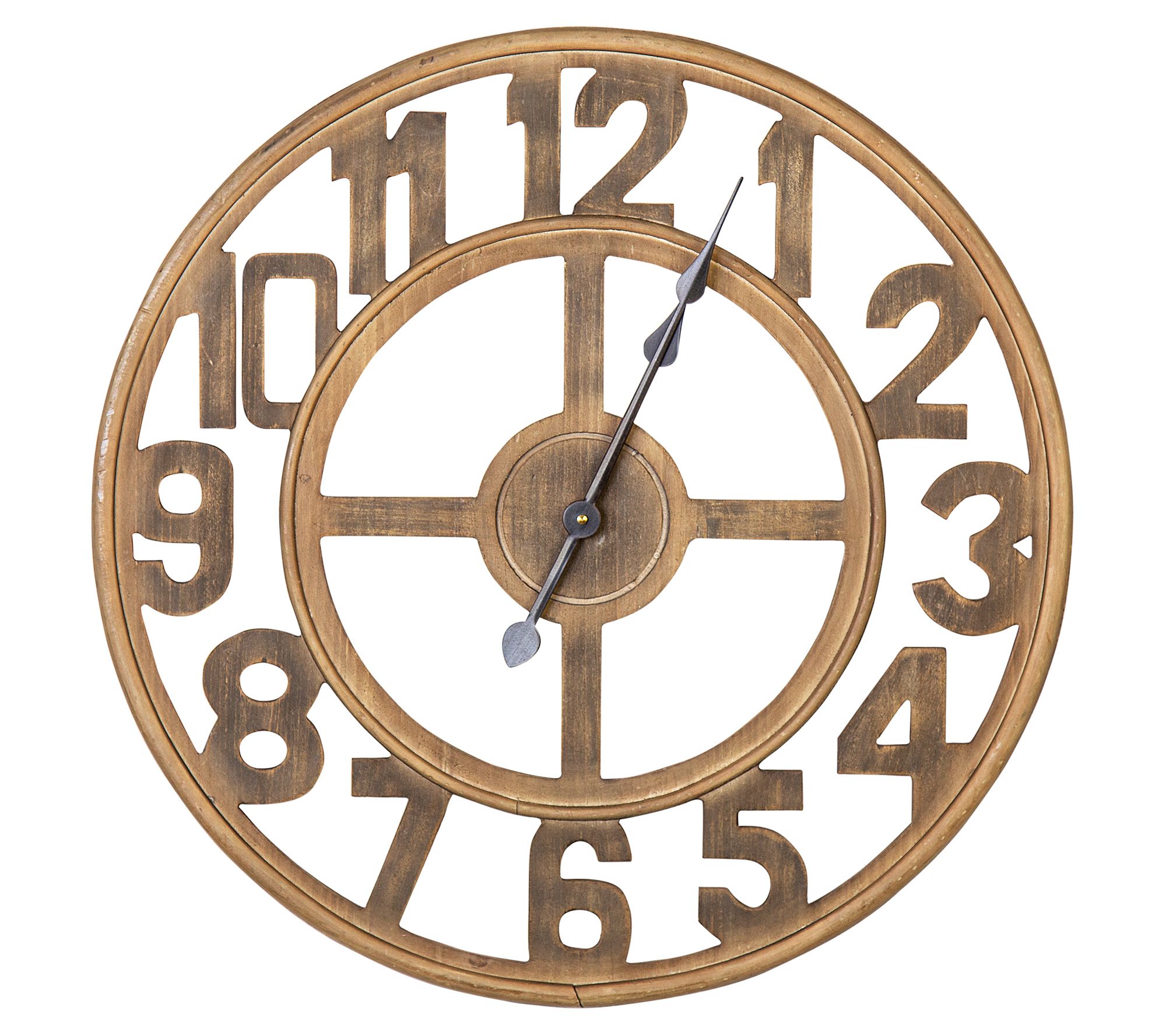Stratton Home Decor 23" Jen Wood Wall Clock - QVC.com