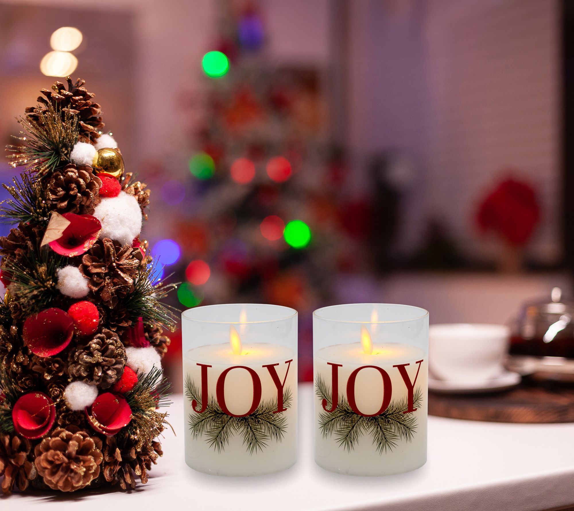 LumaBase 2ct JOY LED Candles with Moving Flame - QVC.com