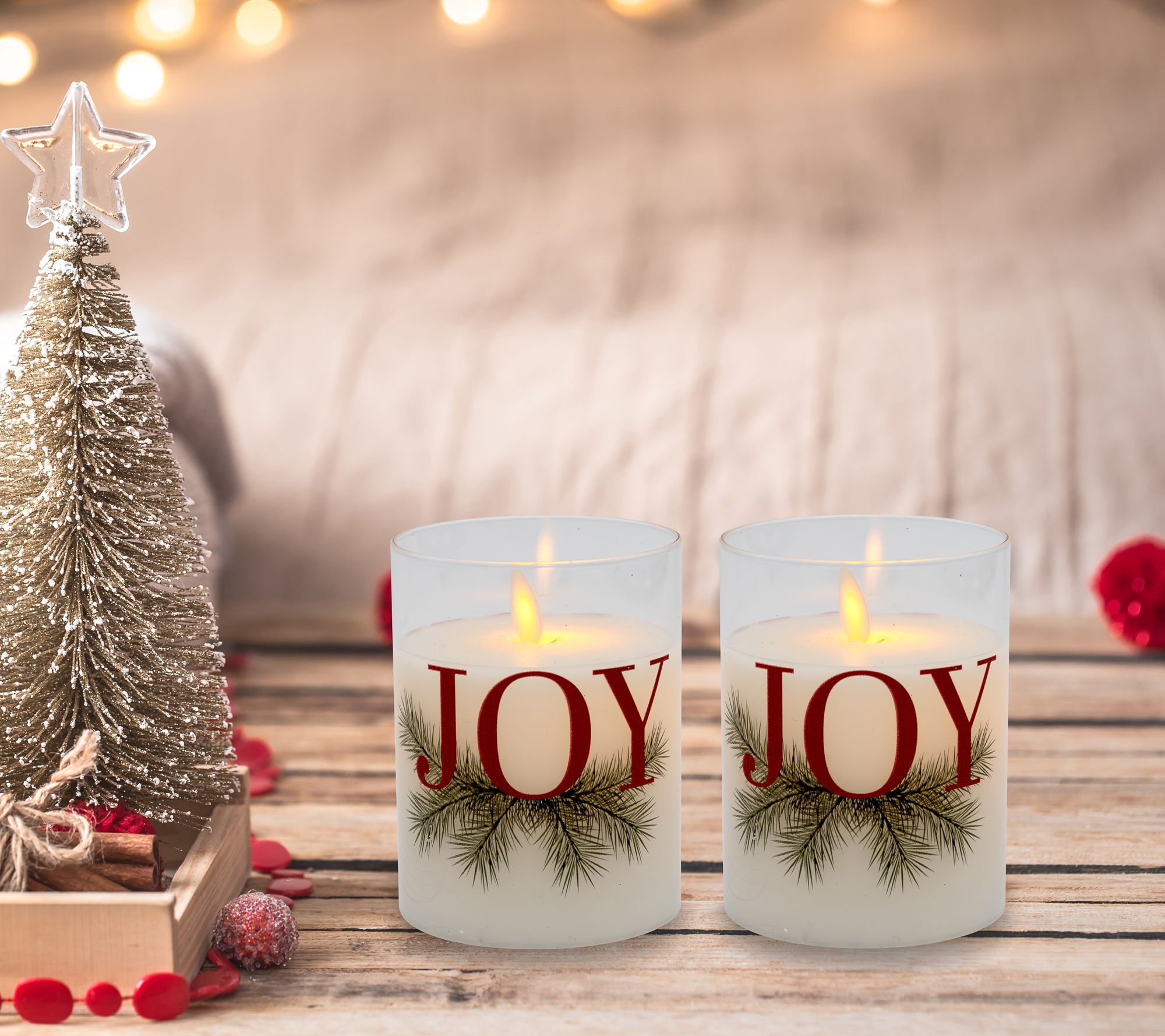 LumaBase 2ct JOY LED Candles with Moving Flame - QVC.com