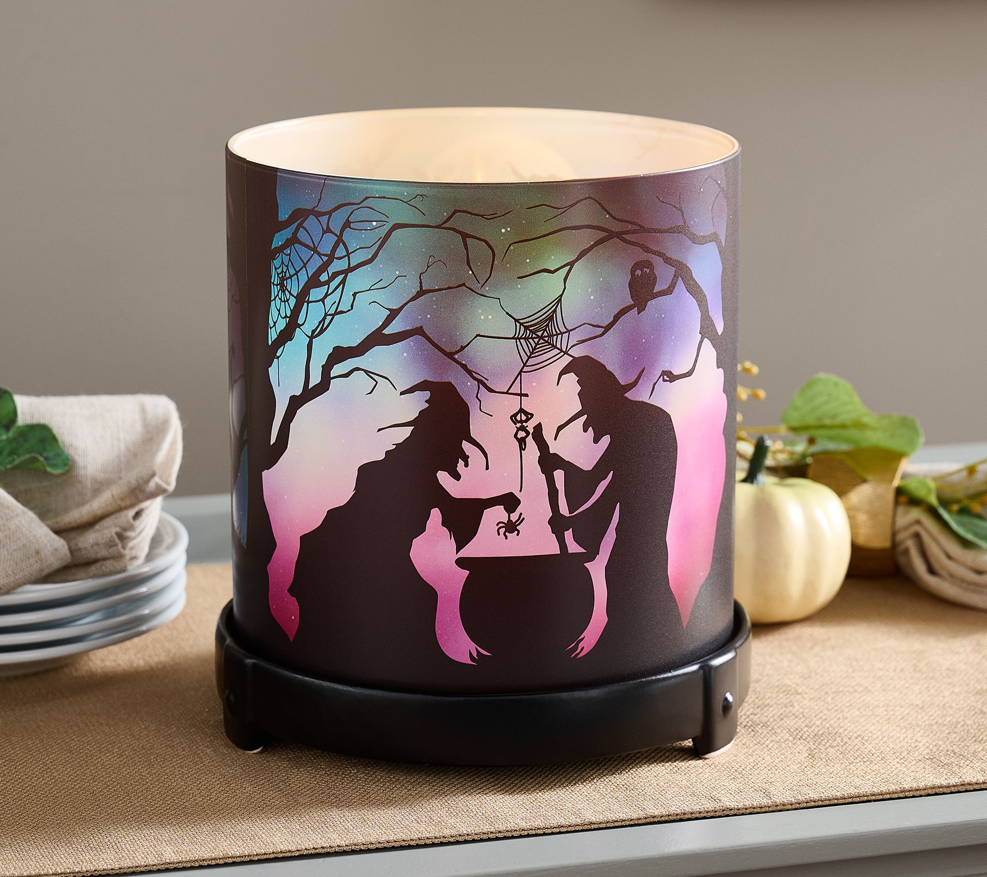 "As Is"HomeWorx by Slatkin & Co Witch's Spell Glass Hurricane with ...