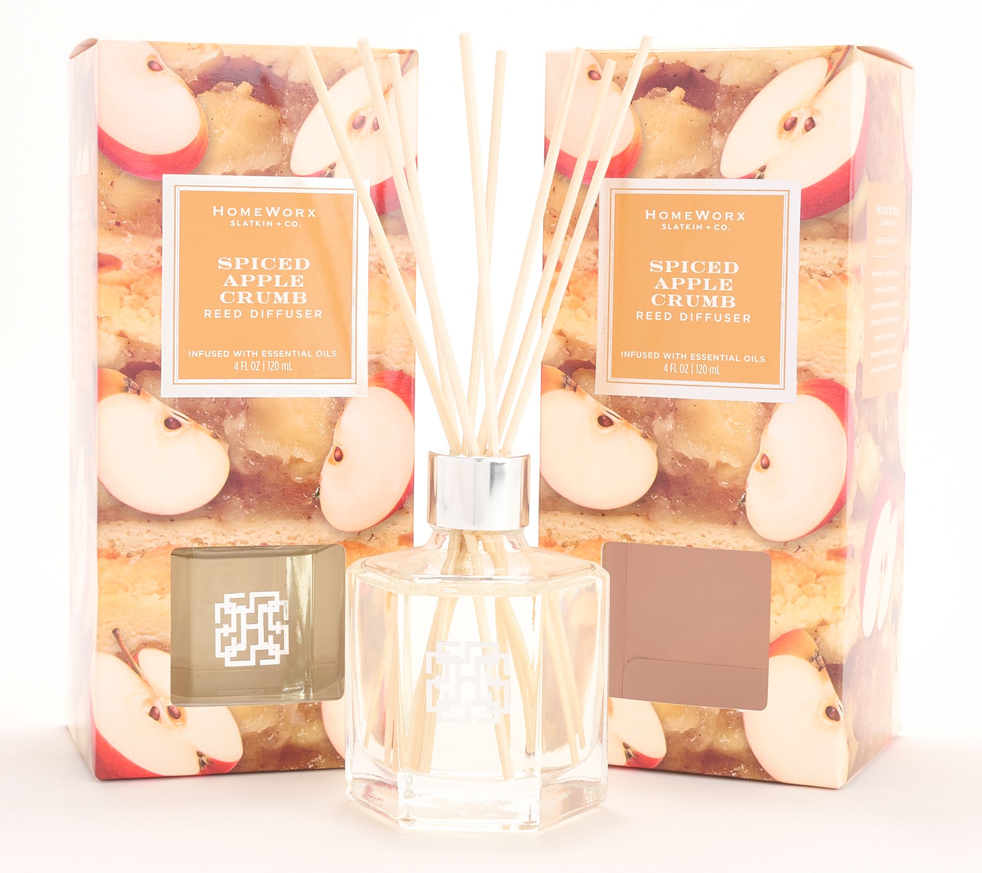 HomeWorx by Slakin + Co. S/2 Spiced Apple Crumb Reed Diffusers - QVC.com