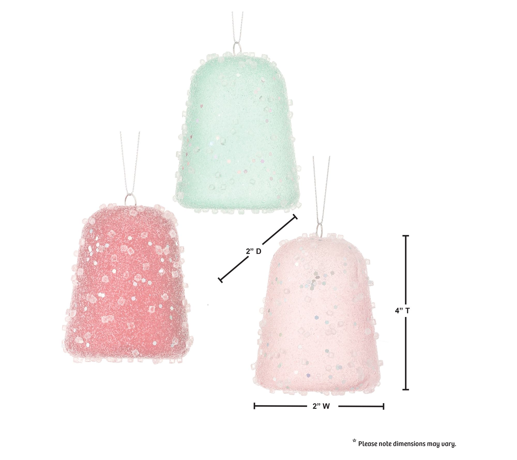4" Plastic Ice Gumdrop Ornament Set of 6 by Valerie - QVC.com