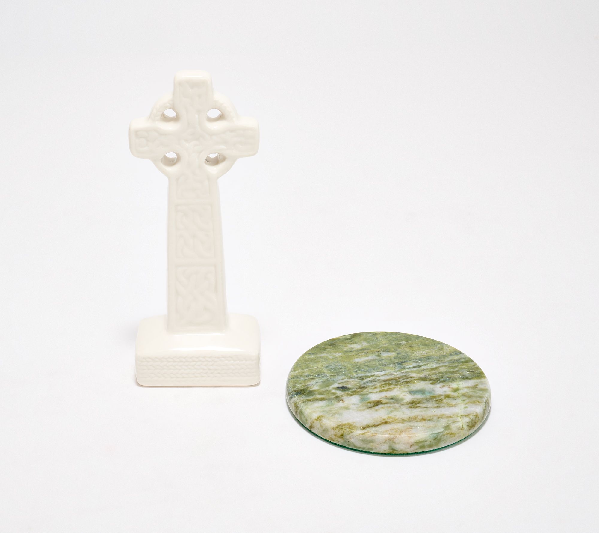 Connemara Marble Ceramic Celtic Cross w/ Marble Base - QVC.com