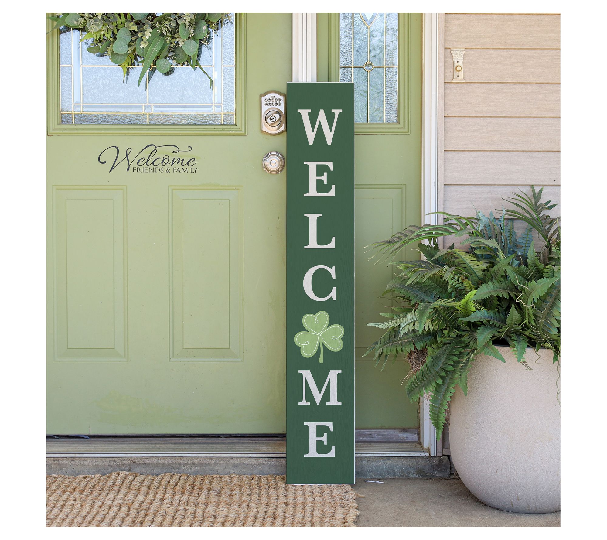 Sincere Surroundings 47" Welcome Clover Porch Board - QVC.com