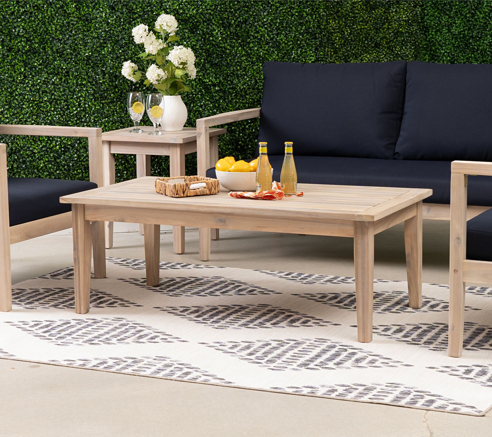 Linon Home Teagon Nat Coffee Table - QVC.com