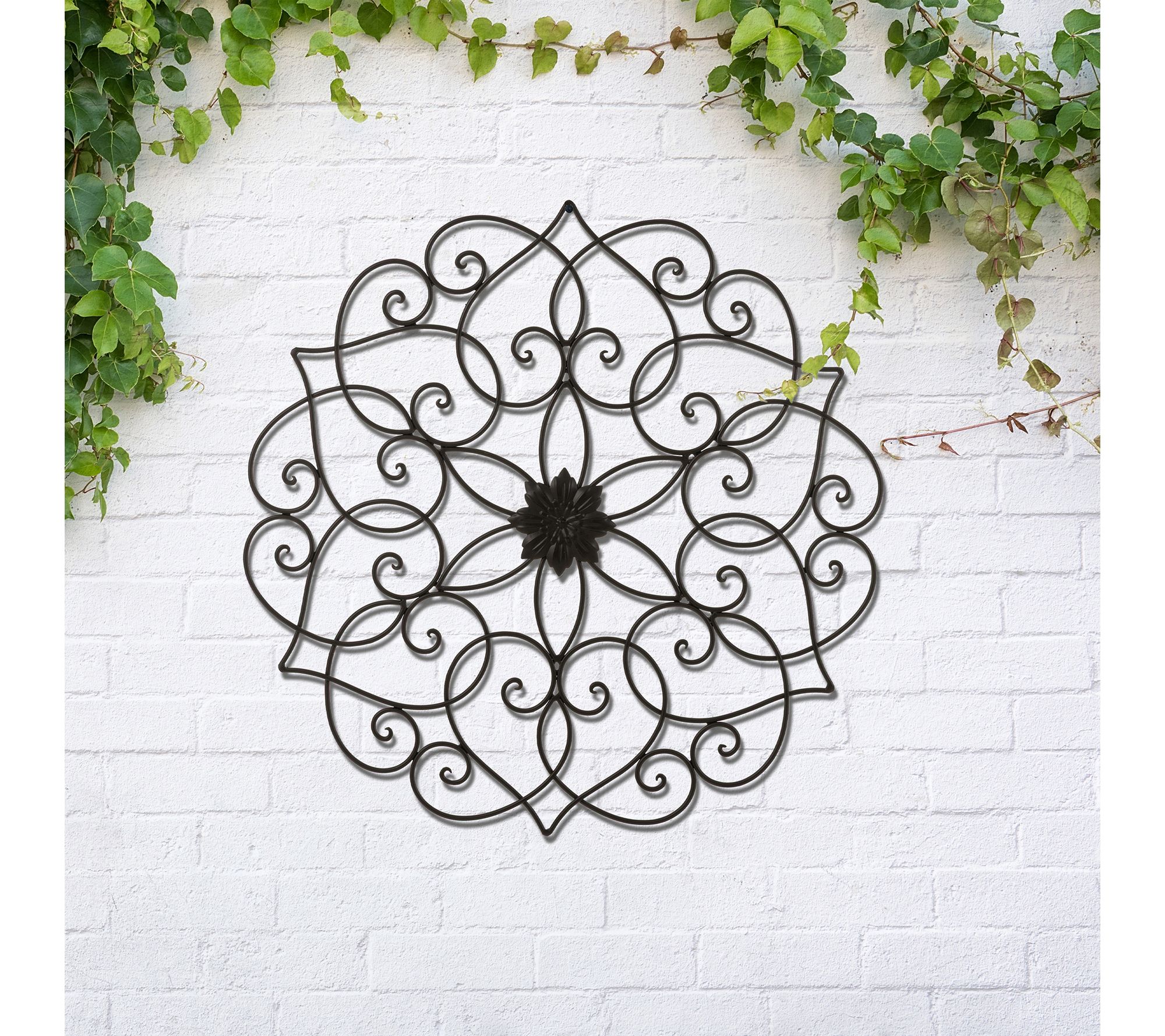 Glitzhome 23"D Traditional Floral Scroll Outdoor Wall Decor - QVC.com