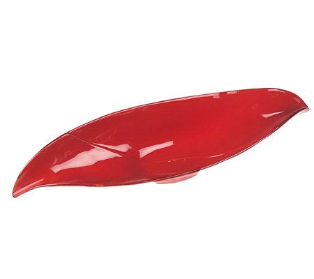 Modigliani Handpainted "Rosso" Boat-Shaped Bowl - QVC.com