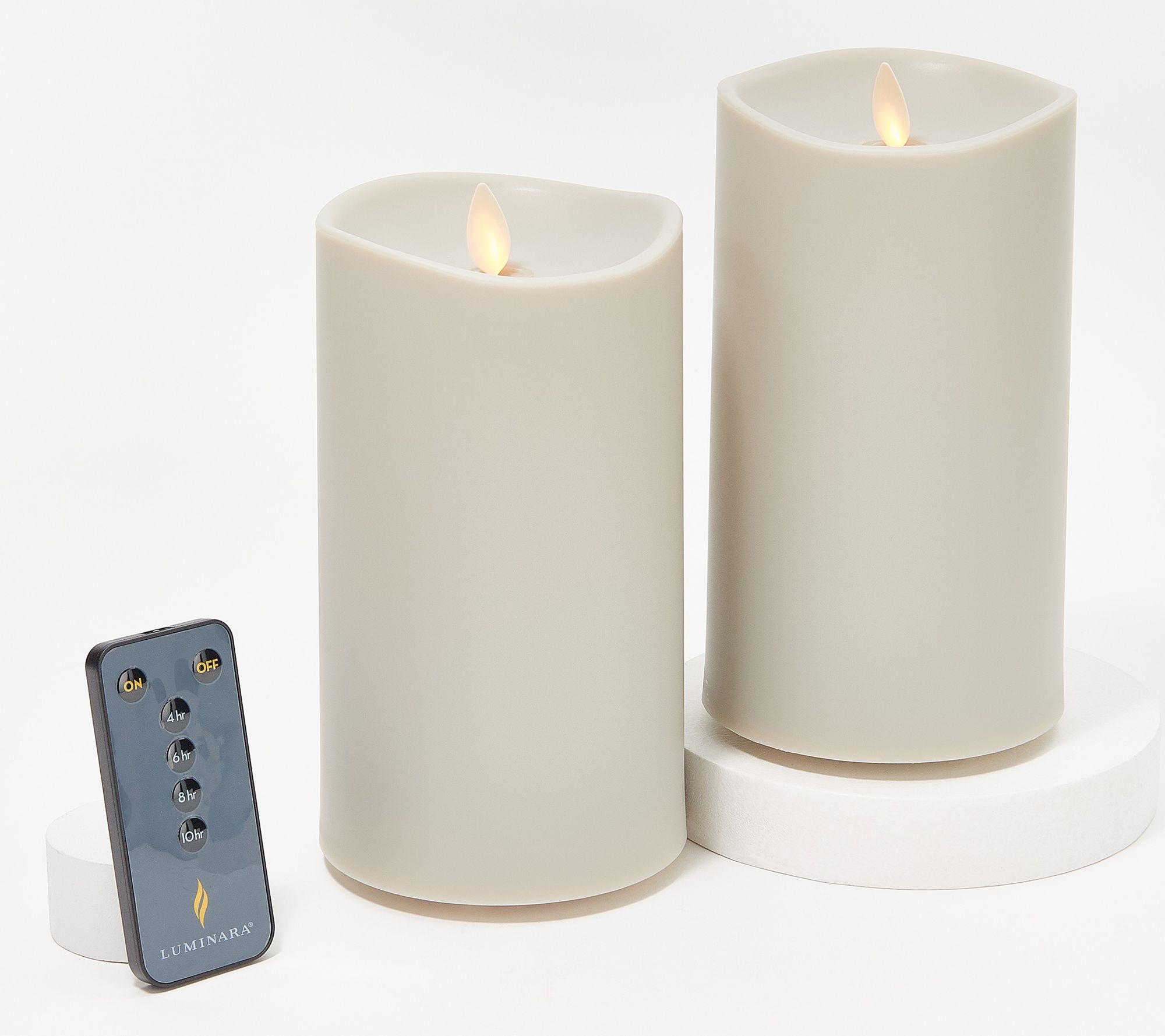 "As Is" Martha Stewart S/2 Flameless 7" Outdoor Matte Pillars - QVC.com