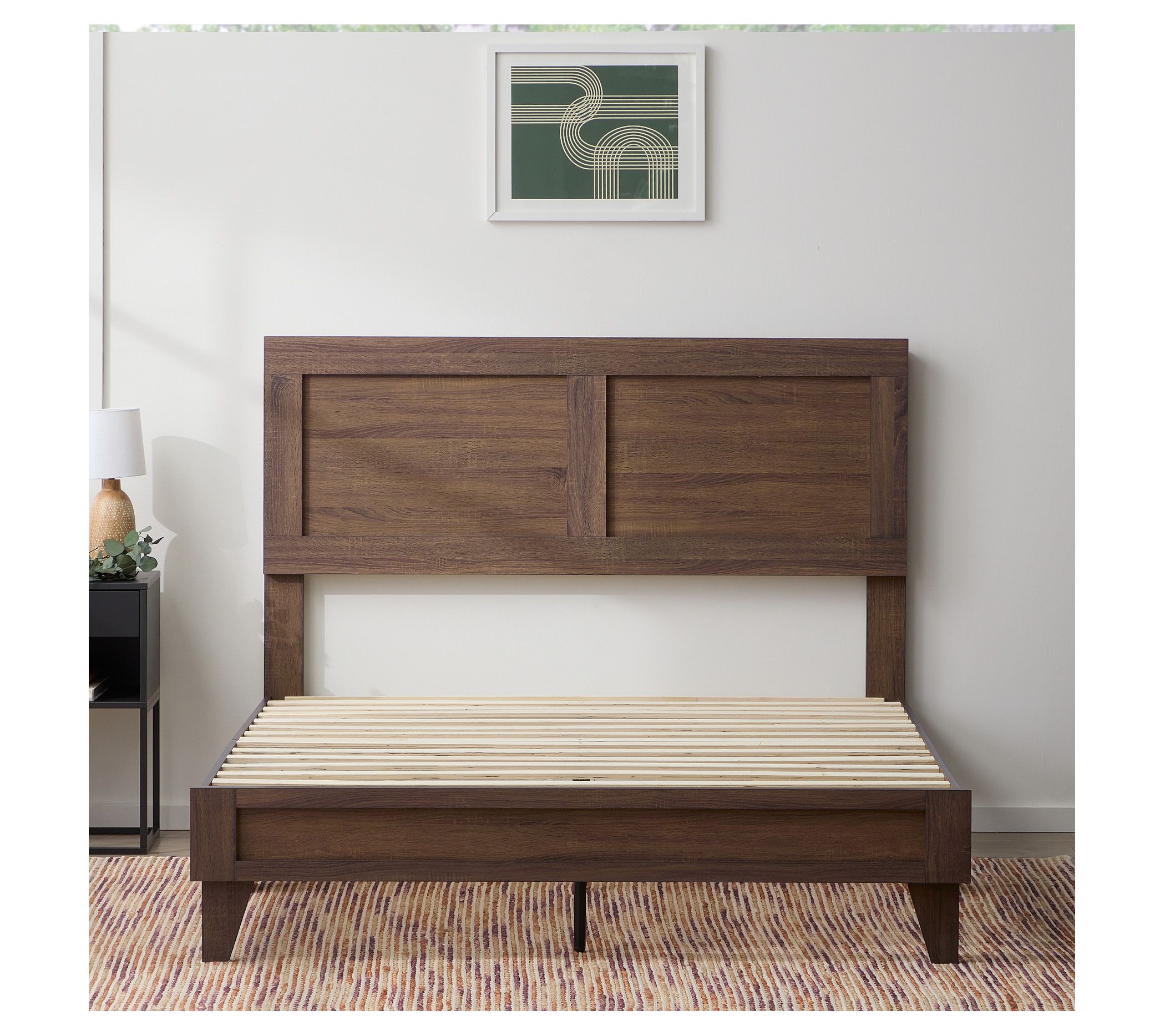 Lily Double-Framed Wood Platform Bed - Queen - QVC.com