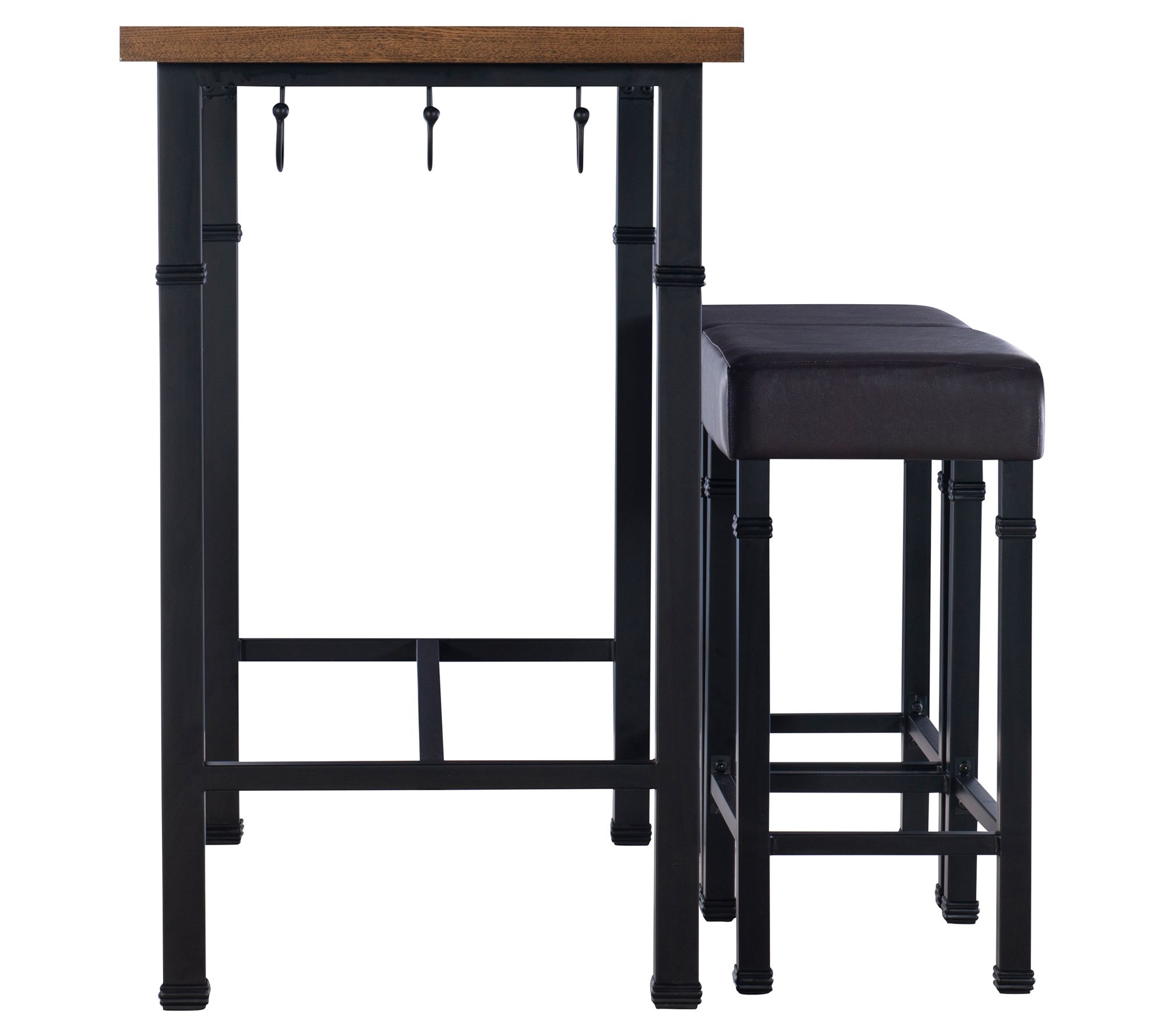 Linon Home Avery Three Piece Pub Table & Stool Kitchen Set - QVC.com