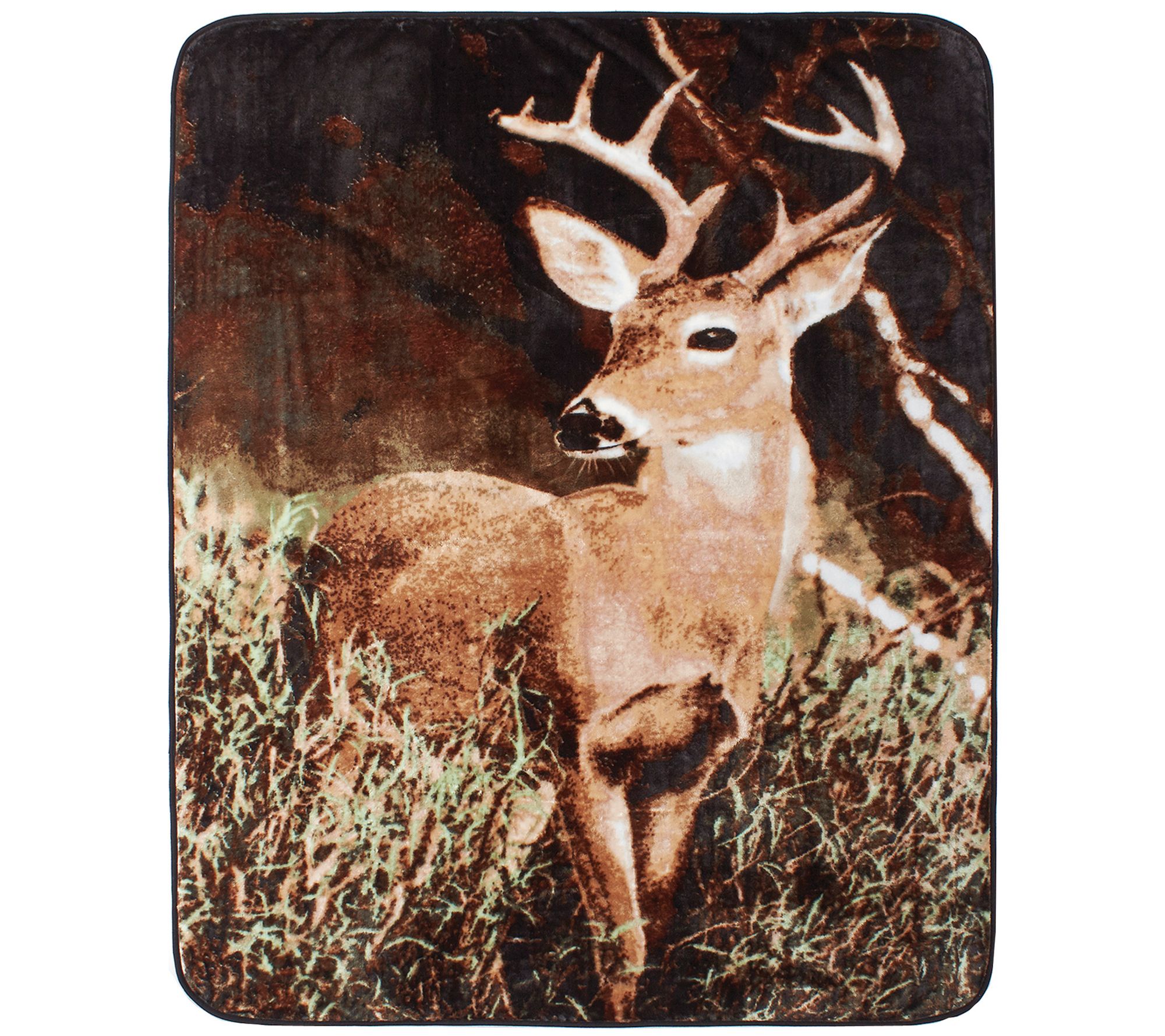 Shavel Hi Pile 60" x 80" Deer Country Luxury Throw - QVC.com
