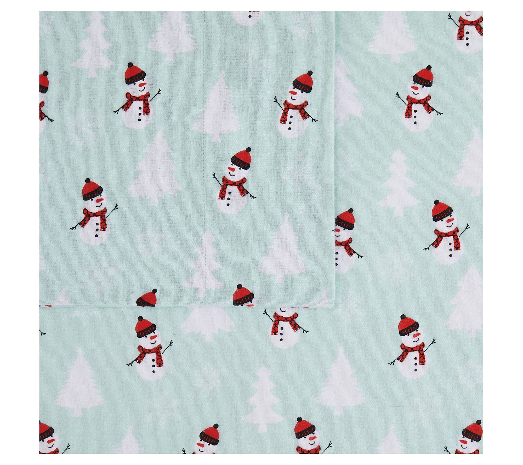 Truly Soft Snowman Wonderland King Flannel Sheet Set - QVC.com
