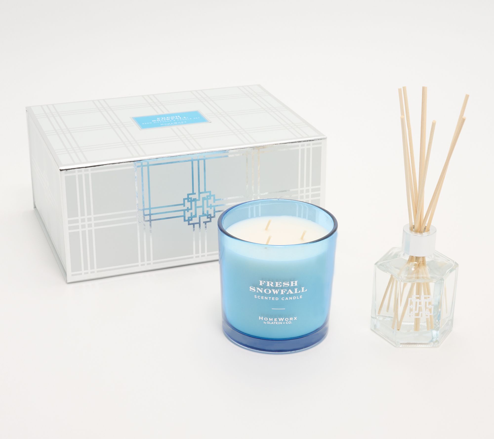 "As Is" HomeWorx by Slatkin + Co. Fresh Snowfall Candle Set - QVC.com