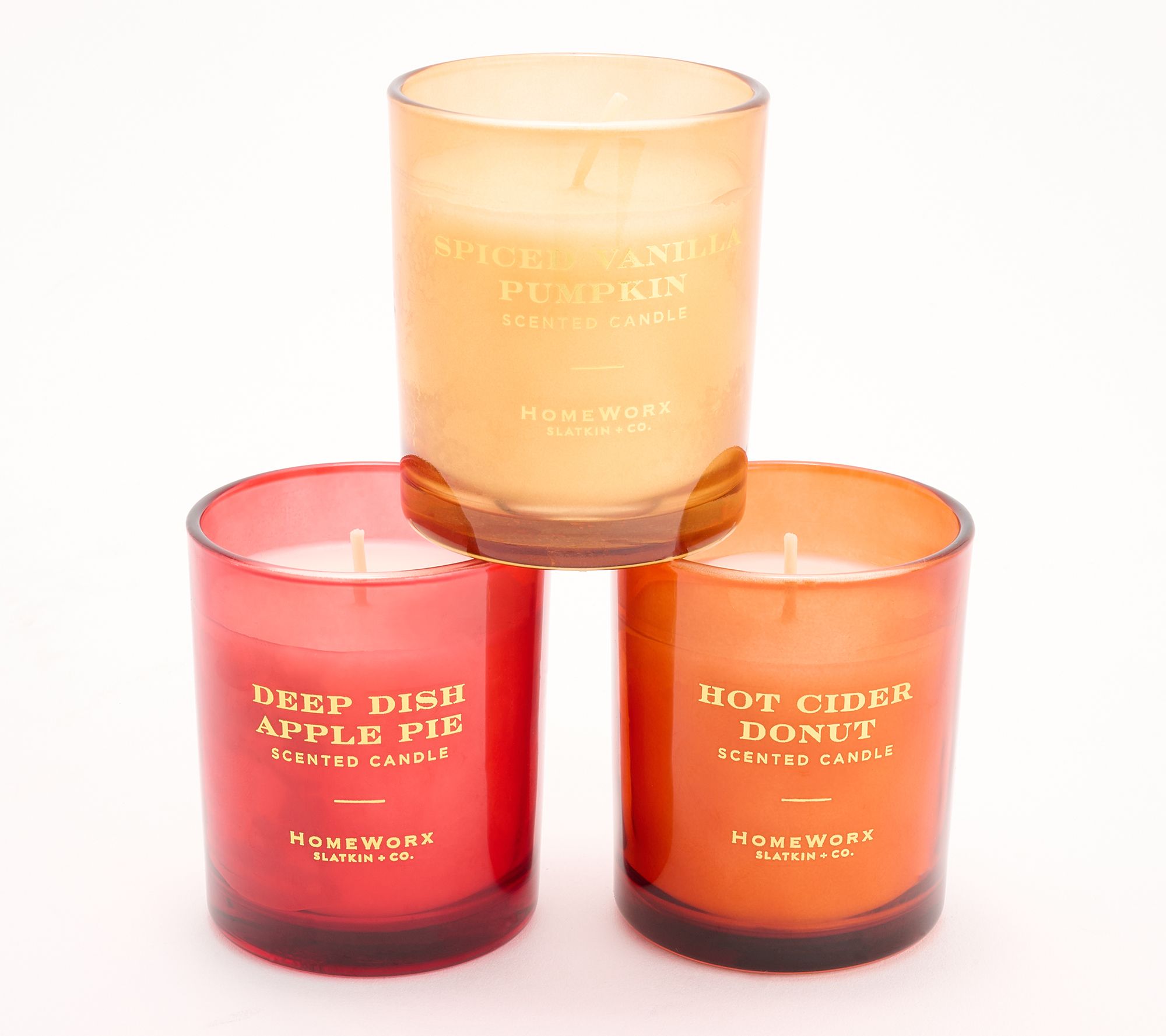 HomeWorx by Slakin + Co. 3-Piece Fall Candle Gift Set - QVC.com