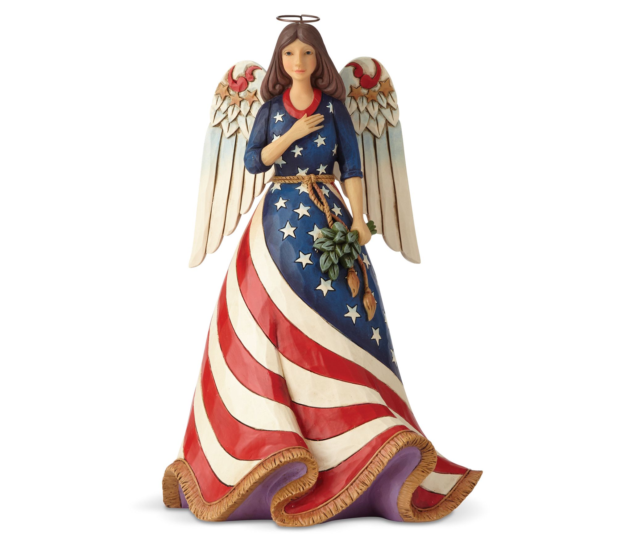 Jim Shore Patriotic Angel w/Flag Dress - QVC.com
