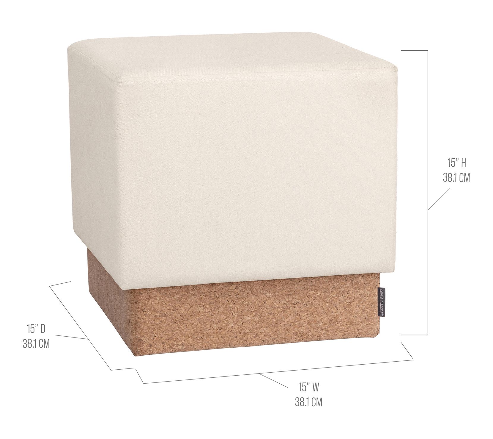 Seville Vineyard Collection Cork Cube Storage Ottoman - QVC.com