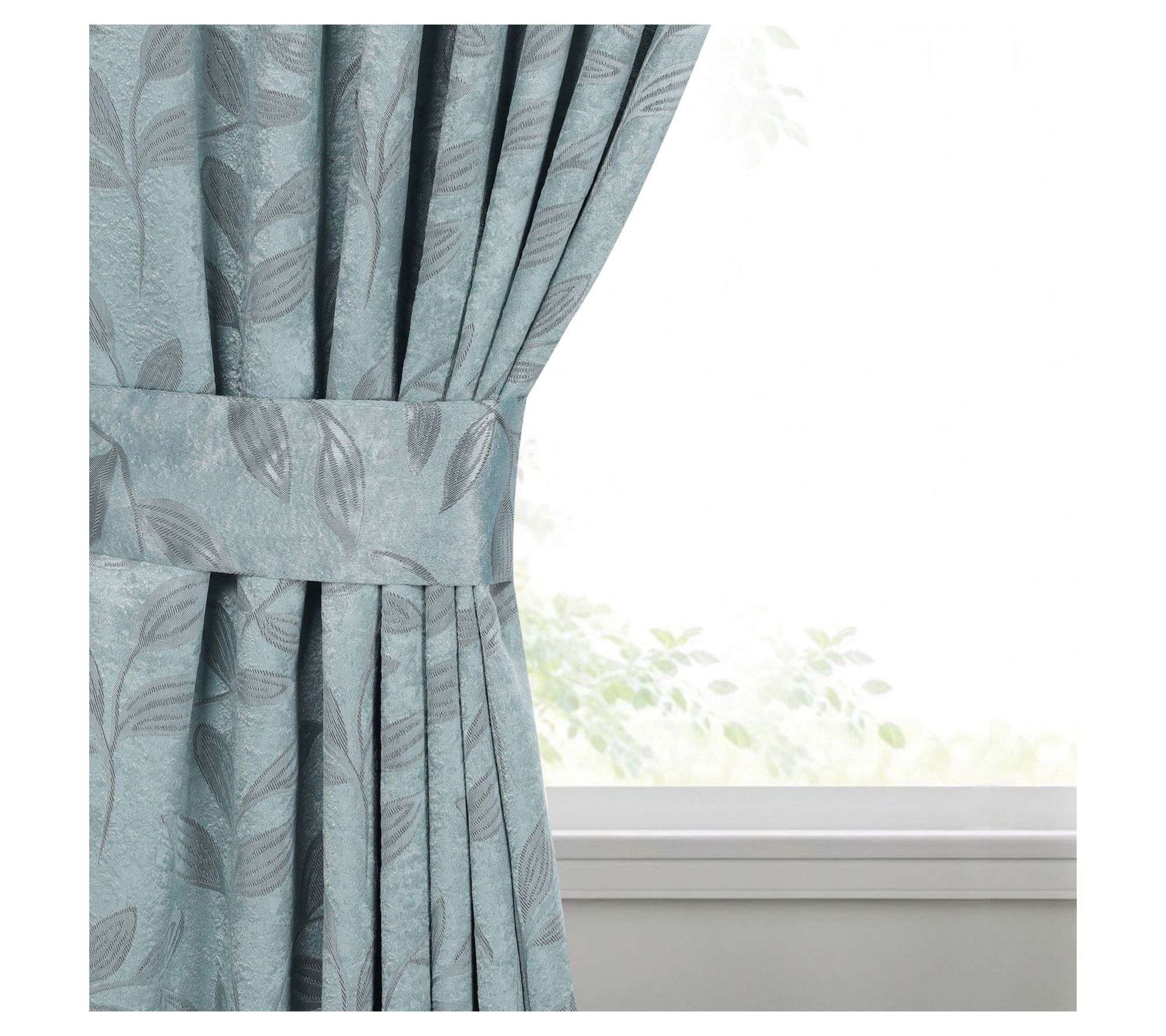 Superior Leaves Room Darkening Curtains Set, 46x63 - QVC.com