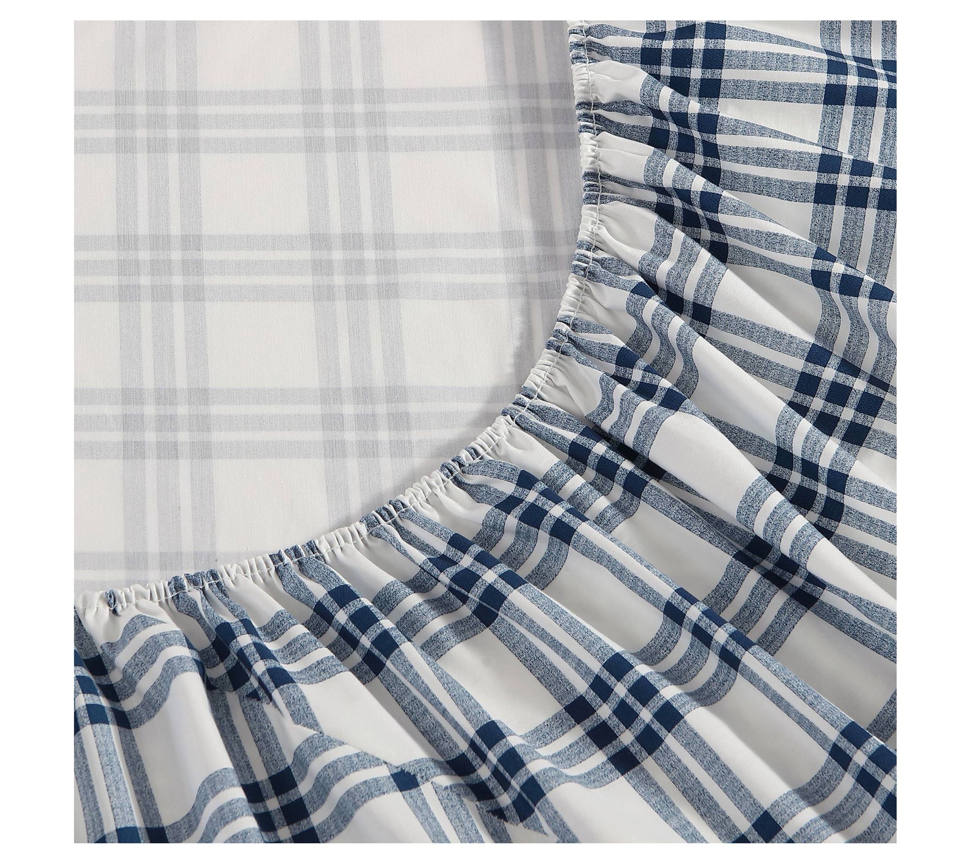 Eddie Bauer Basic Plaid Dusted Indigo Full Sheet Set - QVC.com