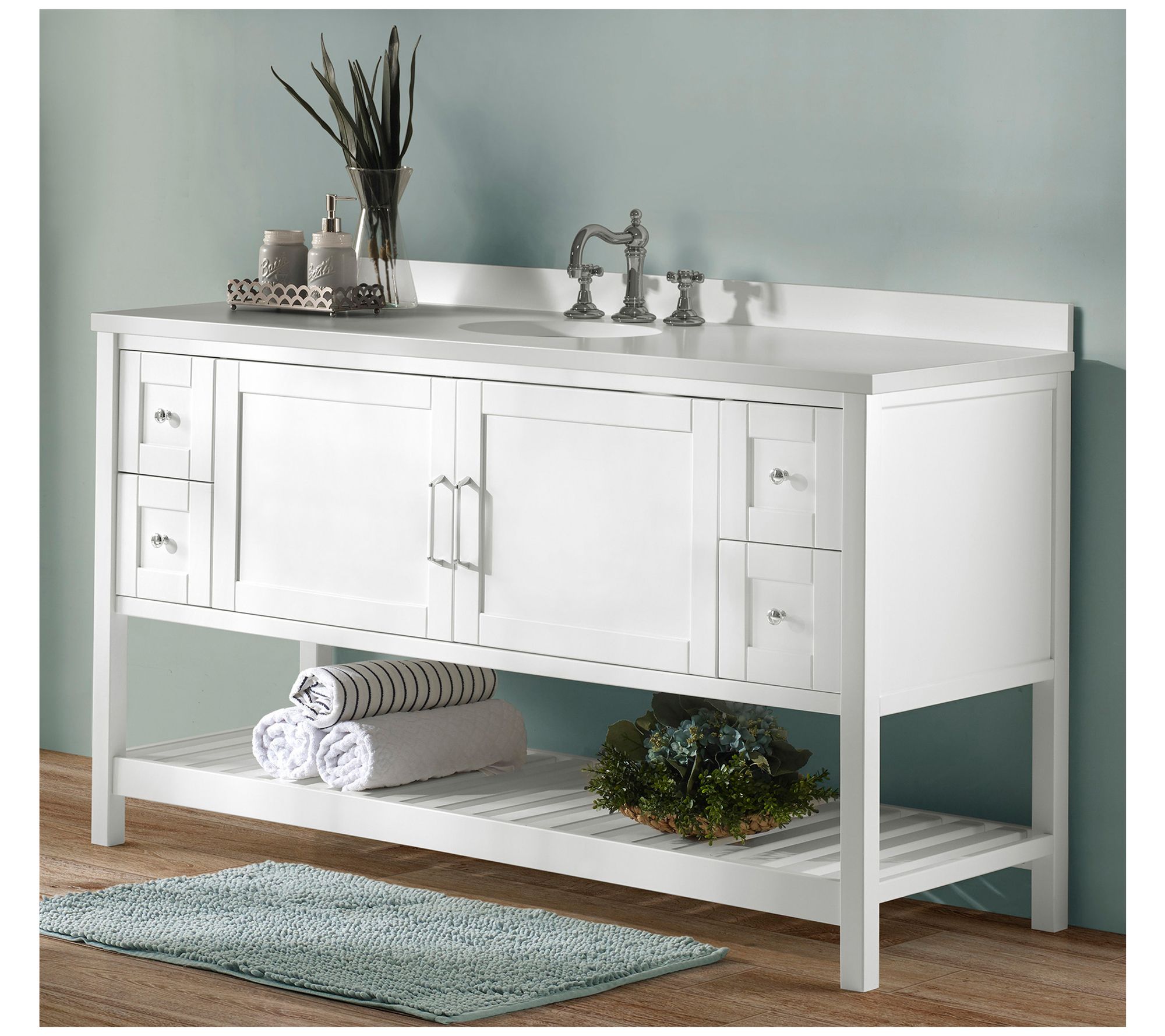 Alaterre Furniture Bennet 60" Vanity Cabinet Without Sink - QVC.com