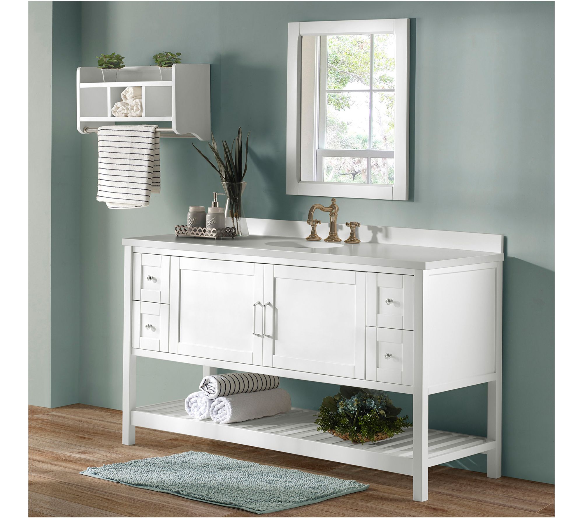 Alaterre Furniture Bennet 60" Vanity Cabinet Without Sink - QVC.com