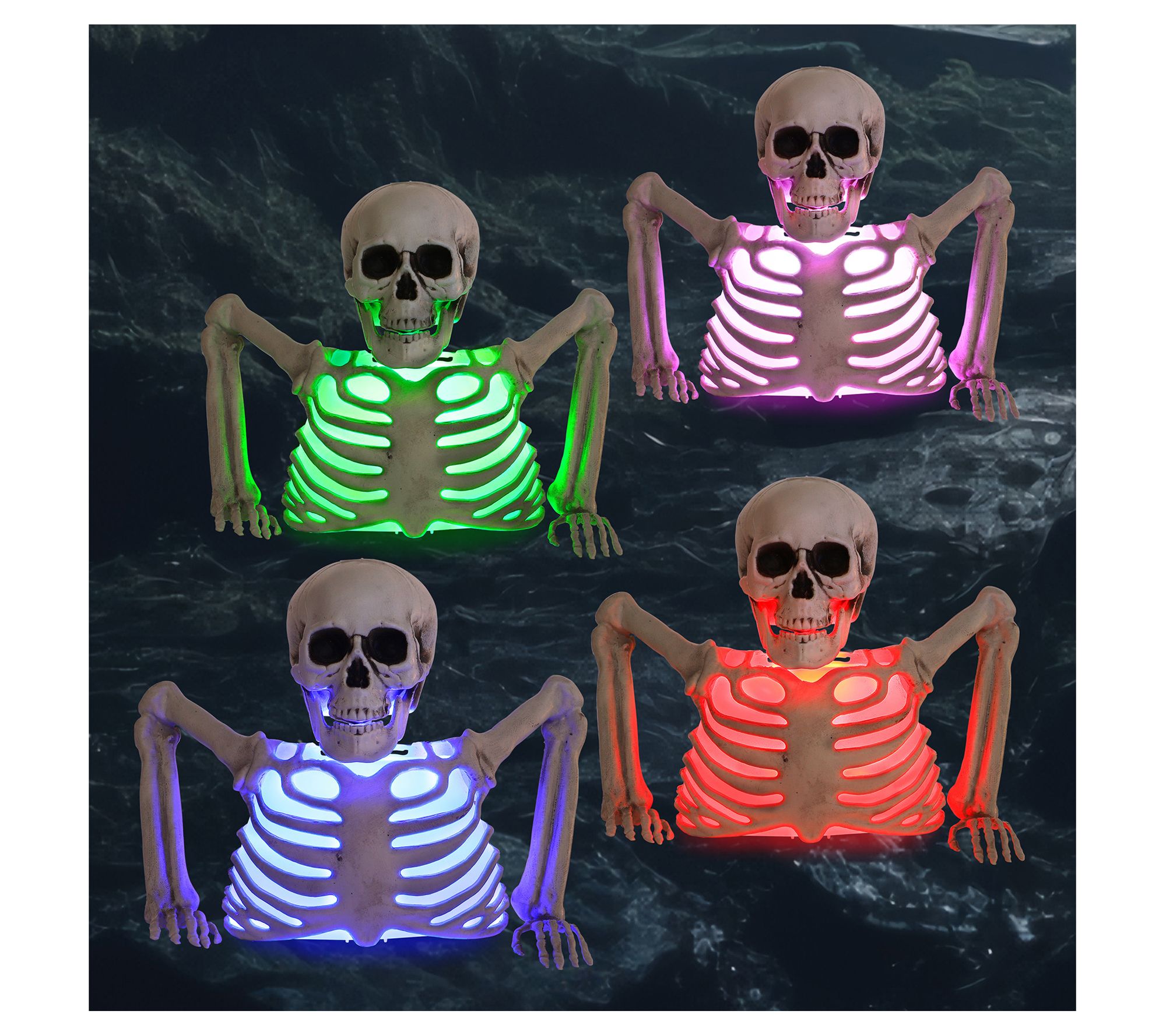Joyfy Lighted Skeleton Tabletop Halloween Groundbreaker - QVC.com