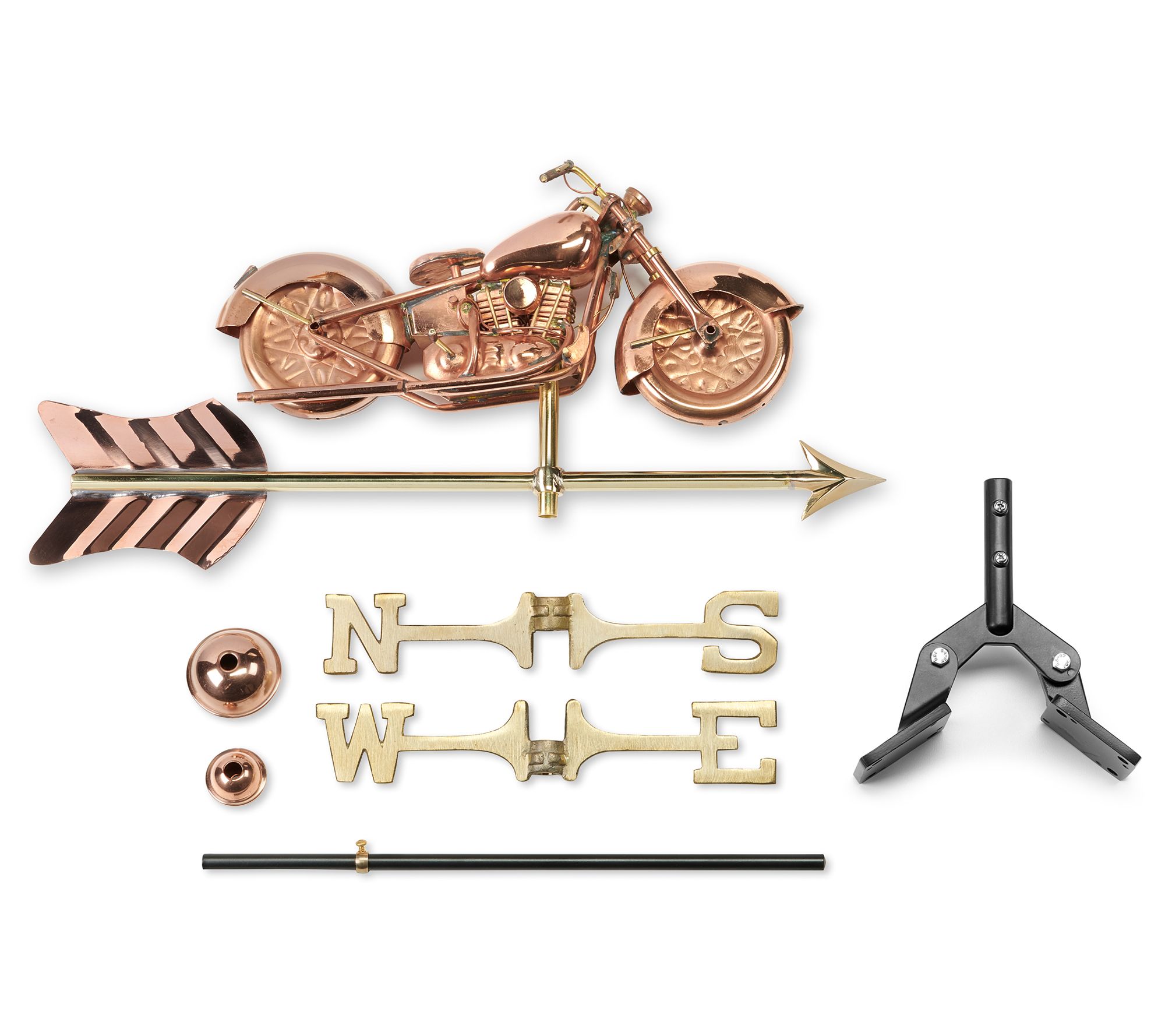 Motorcycle & Arrow Weather Vane with Mount by Good Directions - QVC.com