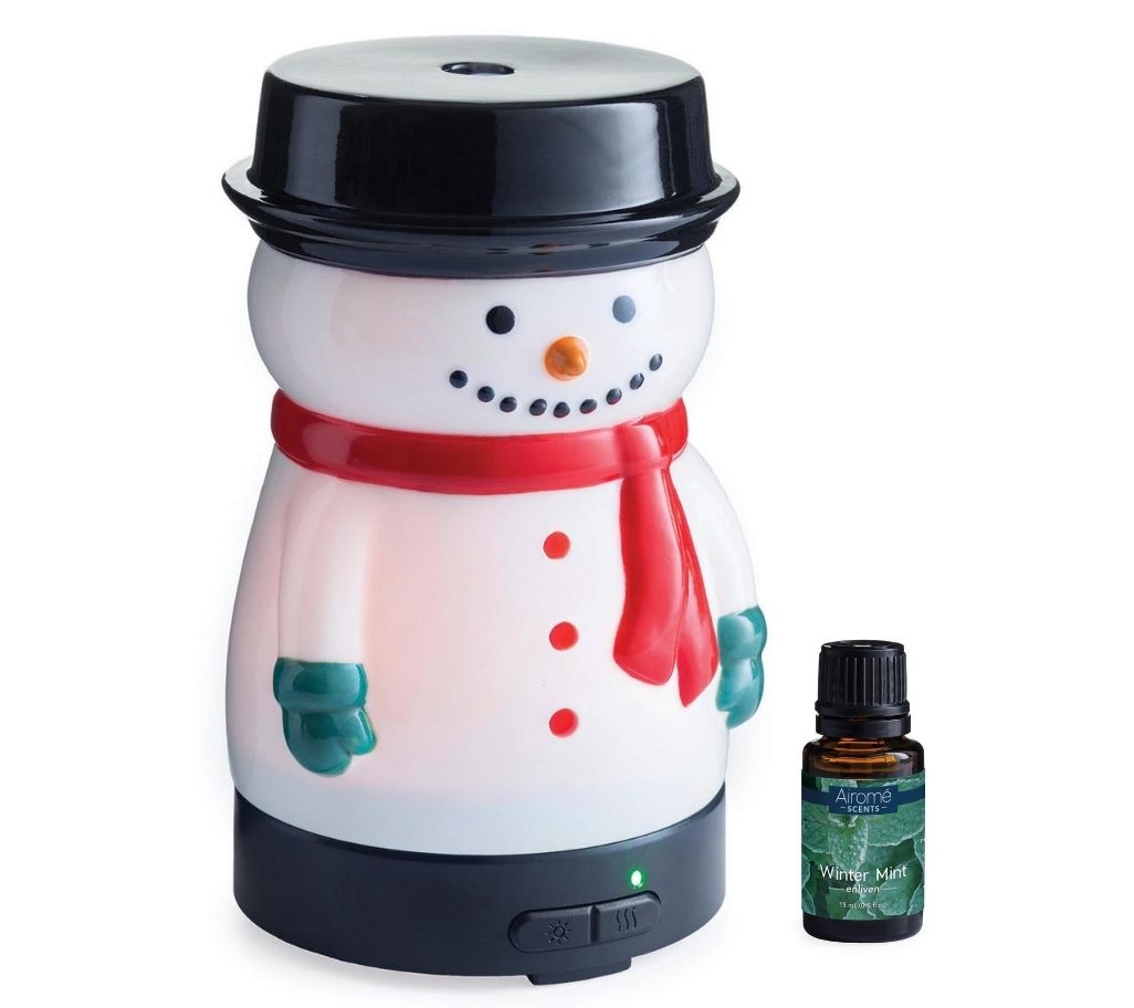 Snowman Diffuser Plus Airome Scents Winter MintEssential Oil - QVC.com