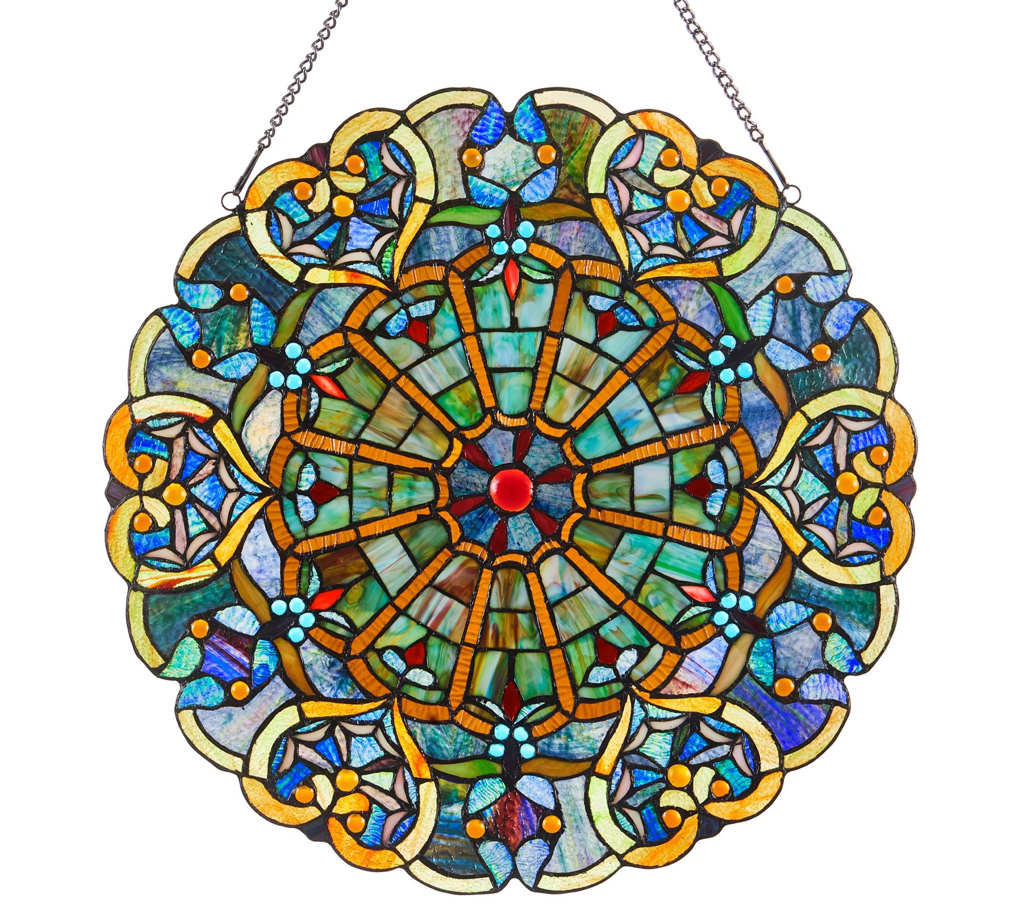 River of Goods 22"H Stained Glass Window Panel - QVC.com