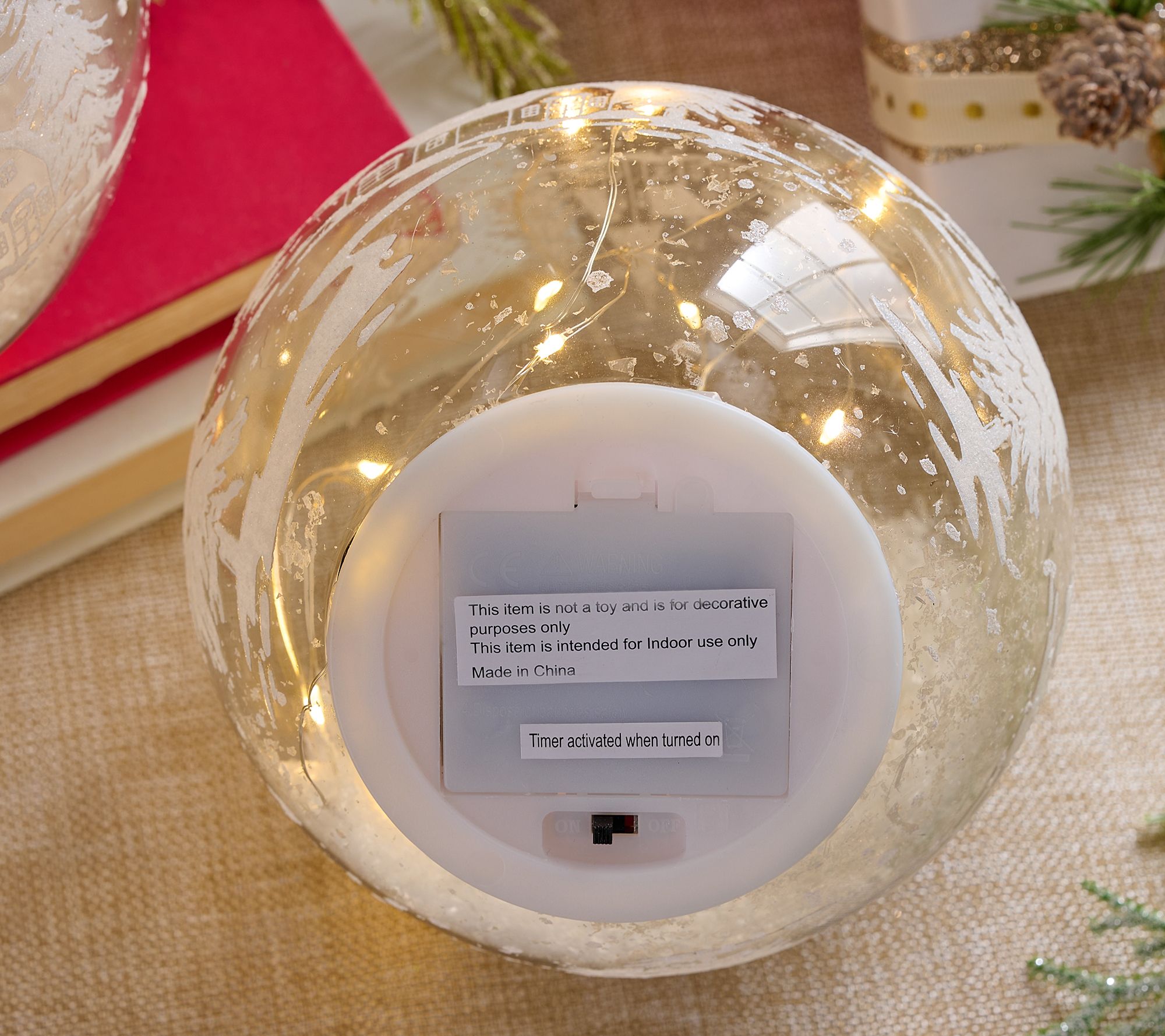 "As Is" Set of 2 Illuminated 6" Spheres with Scene by Valerie - QVC.com