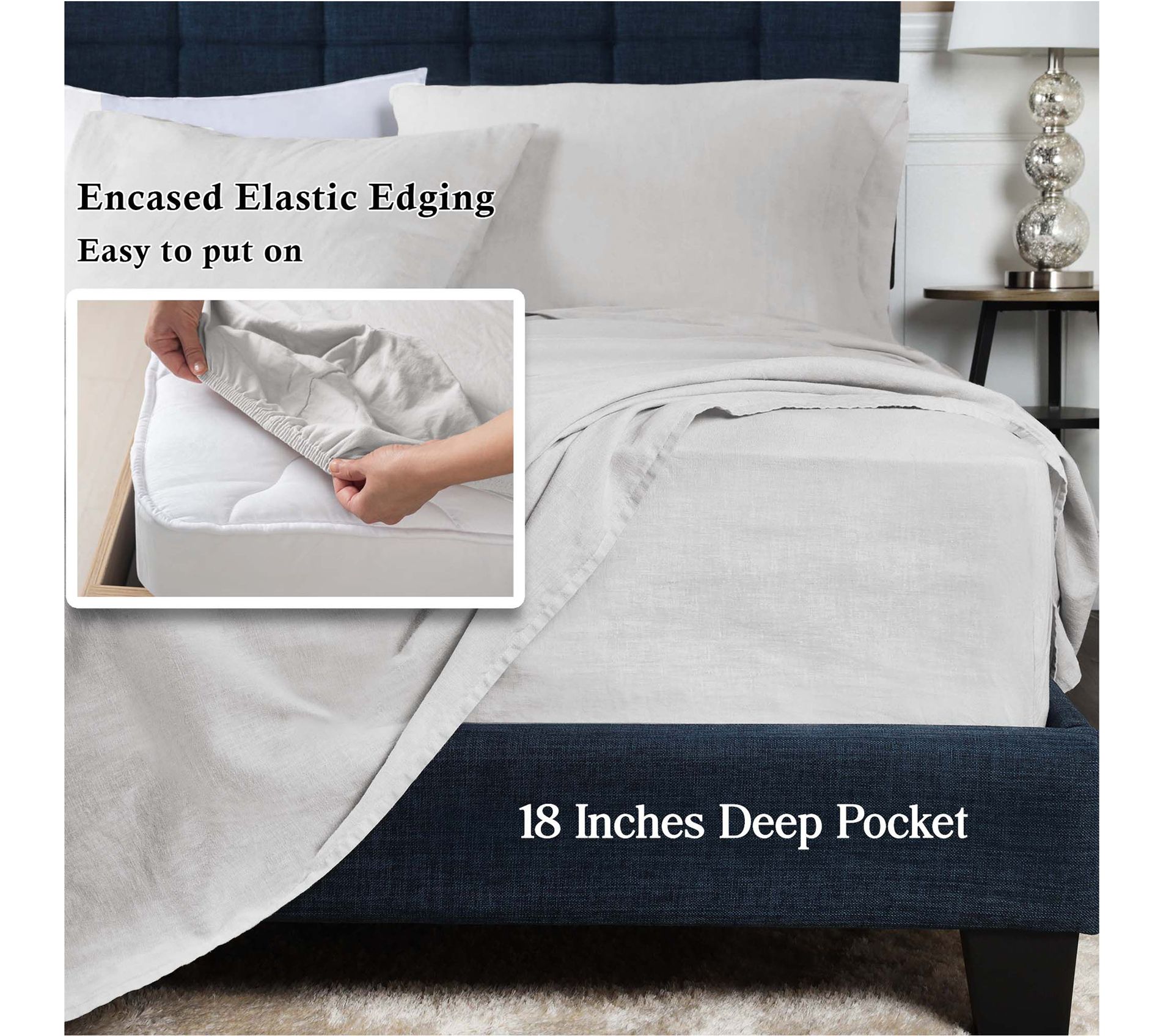 Superior Cotton Linen Blend Solid 3-Piece SheetSet, Cal King - QVC.com