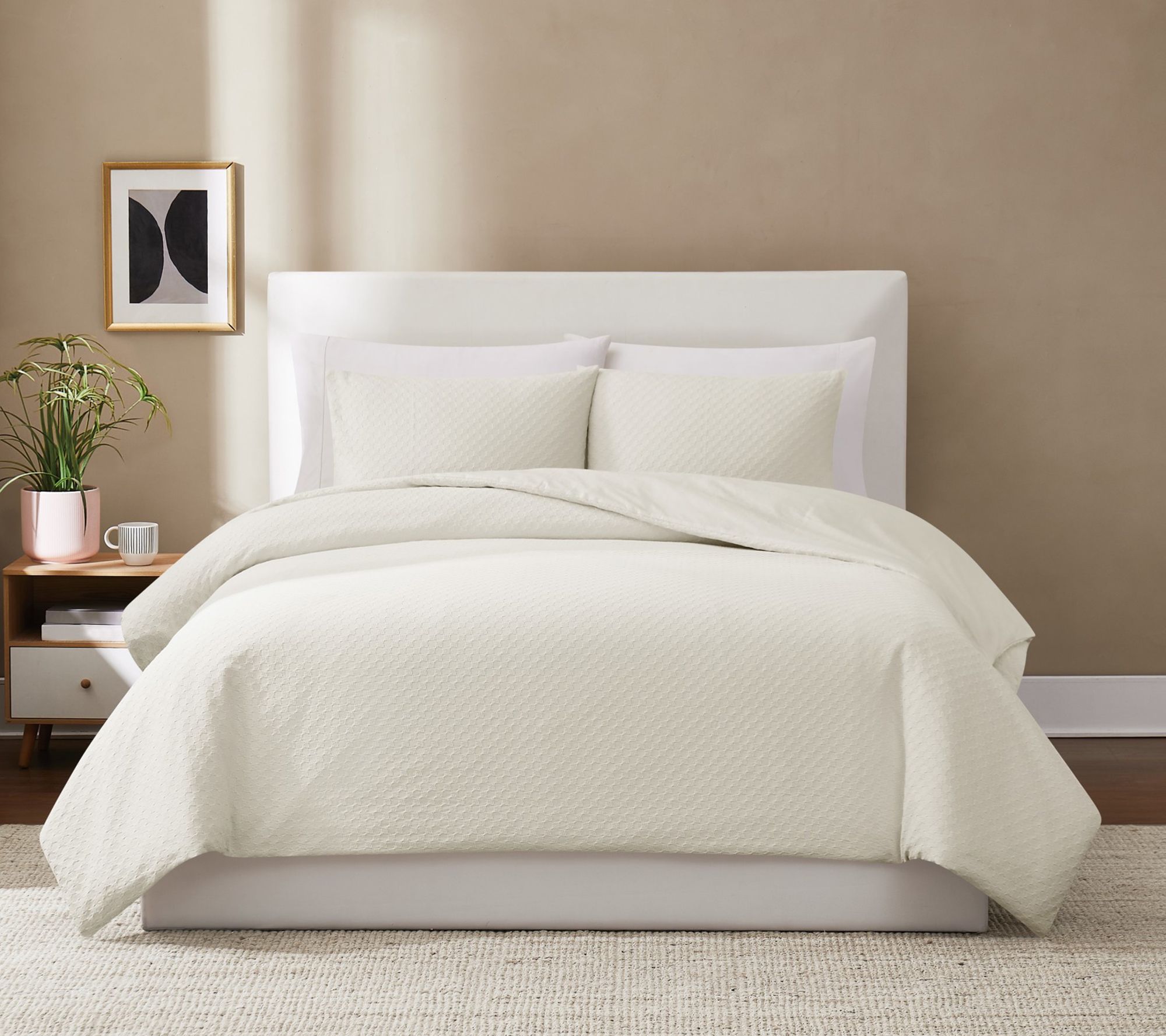 Brooklyn Loom Woven Texture King 3 Piece Comforter Set - QVC.com