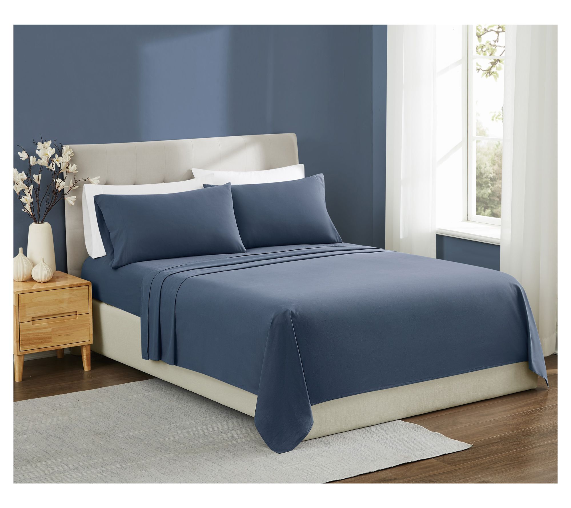 Brooklyn Loom Essential Cotton Queen 4-Piece Sheet Set - QVC.com