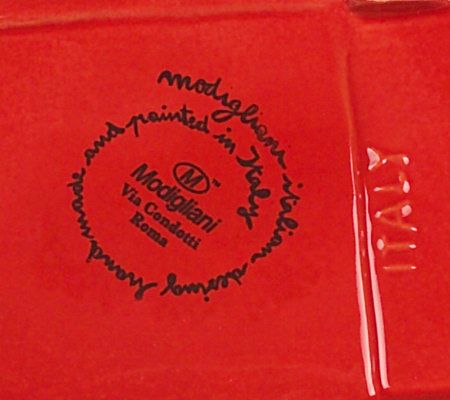 Modigliani Handpainted "Rosso" Woven Bowl withHandles - QVC.com