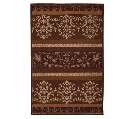Royal Palace Damask Terra Firma 6'X9' Handmade Wool Rug - QVC.com
