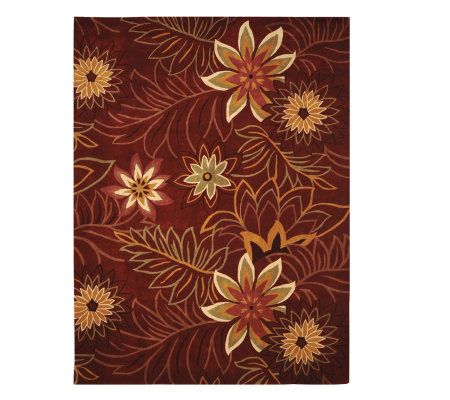 Royal Palace Floral Burst Handmade Wool Rug - QVC.com
